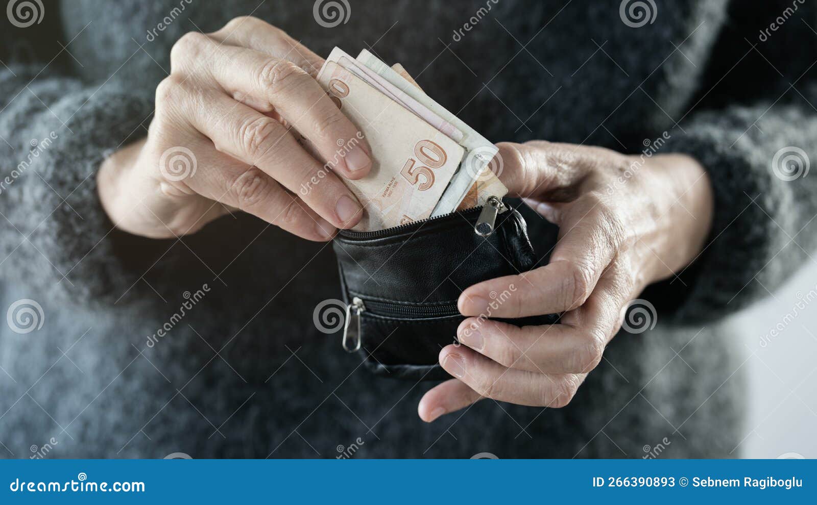 Hands Taking Out Money from Wallet Stock Image - Image of savings ...