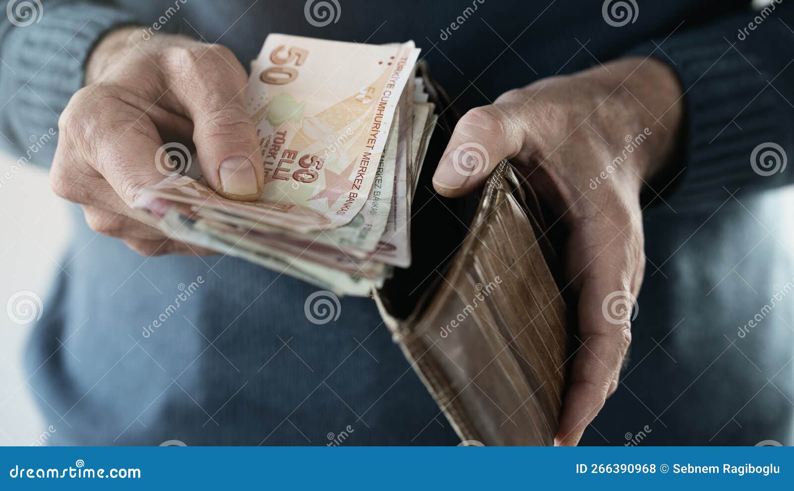 Hands Taking Out Money from Wallet Stock Photo - Image of banking, lira ...