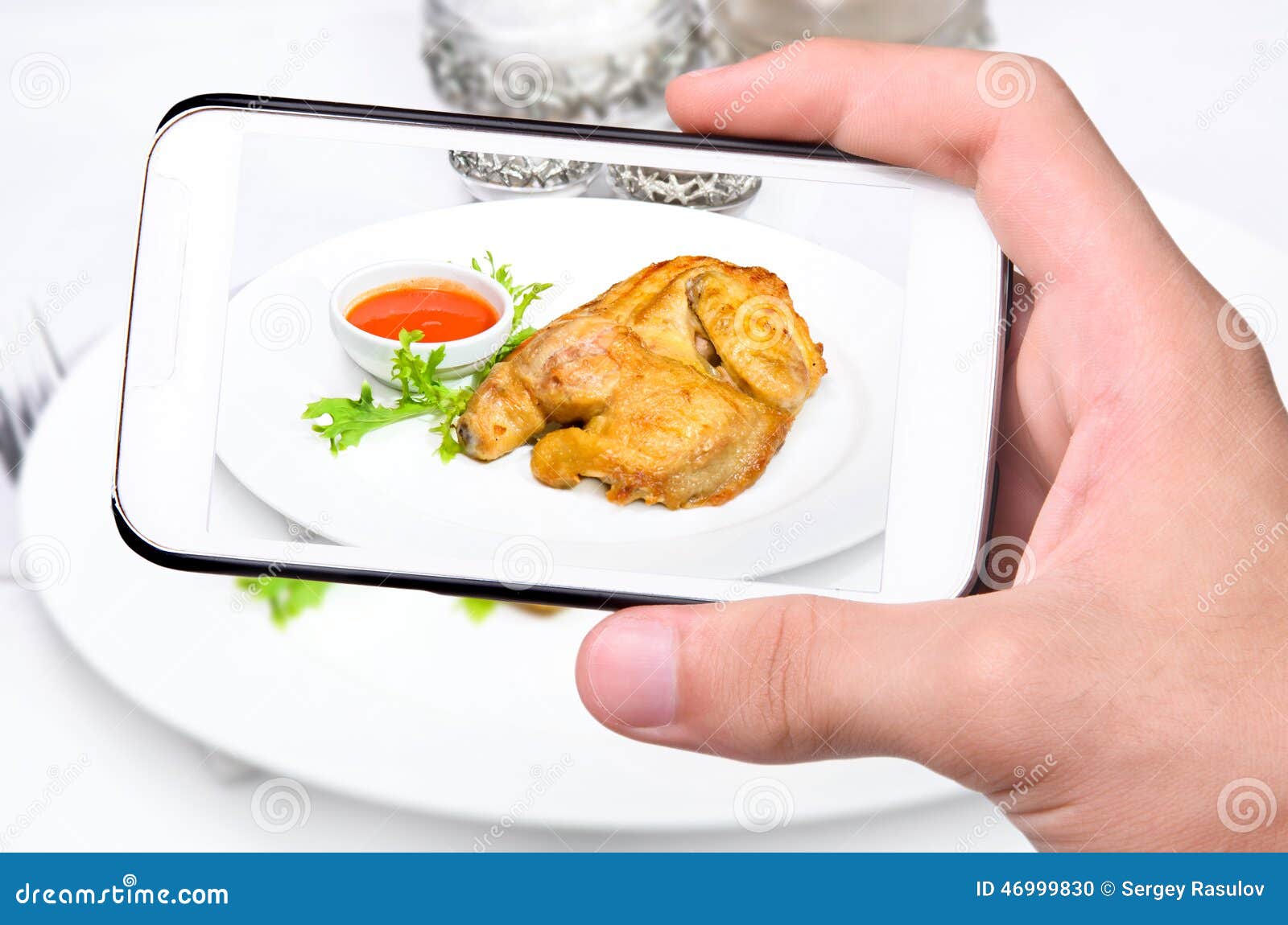 Hands Taking Photo Chicken with Smartphone Stock Photo - Image of ...