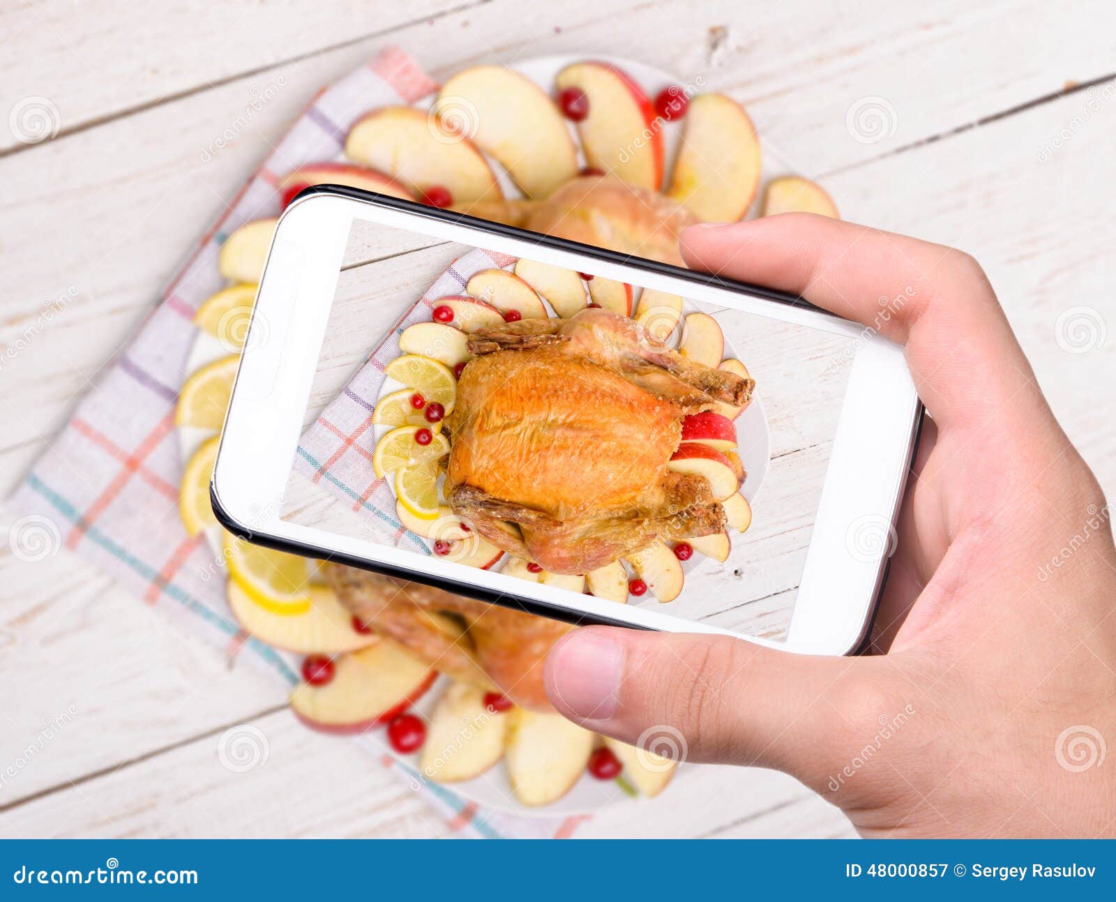 Hands Taking Photo Chicken with Smartphone Stock Image - Image of ...