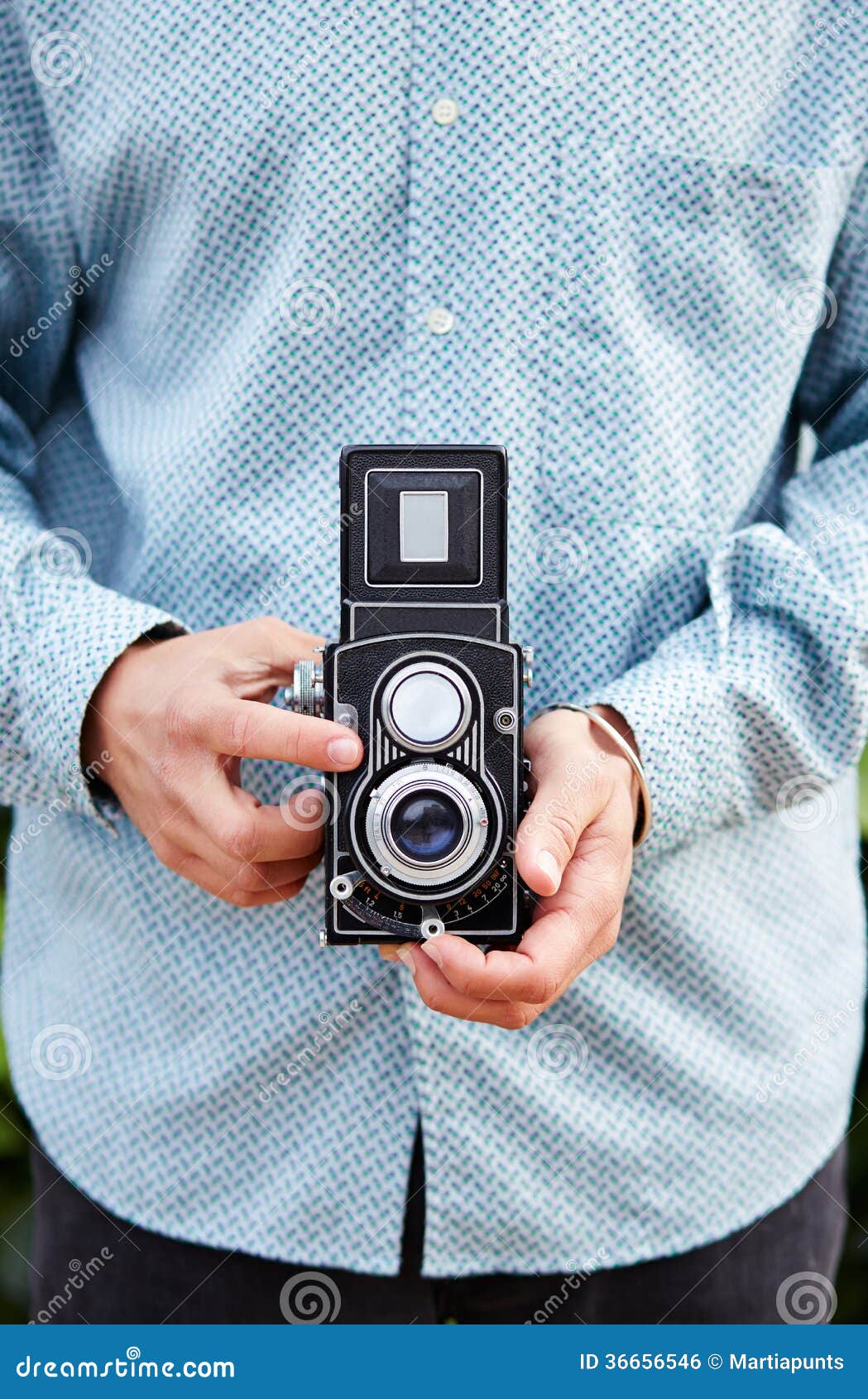 Hands Taking Photo with TLR Camera Stock Photo - Image of outdoor ...