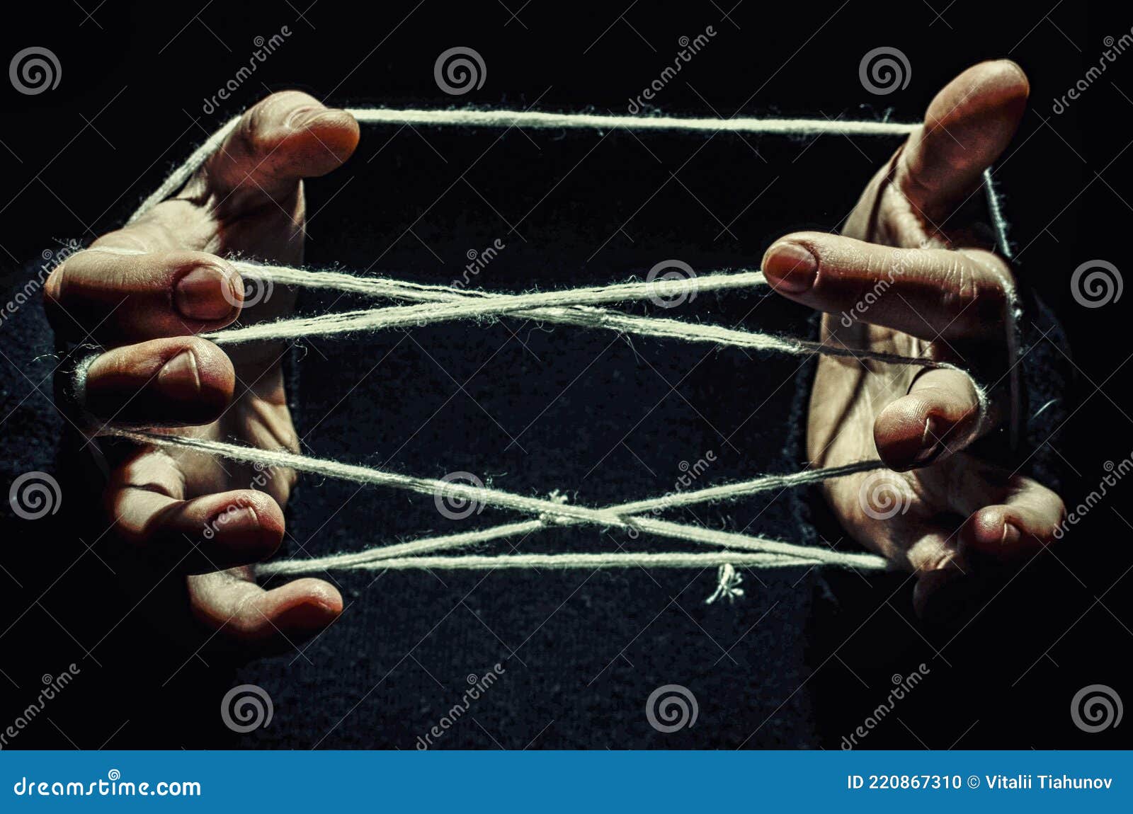 Hands are Tangled in the Thread Stock Photo - Image of symbol ...