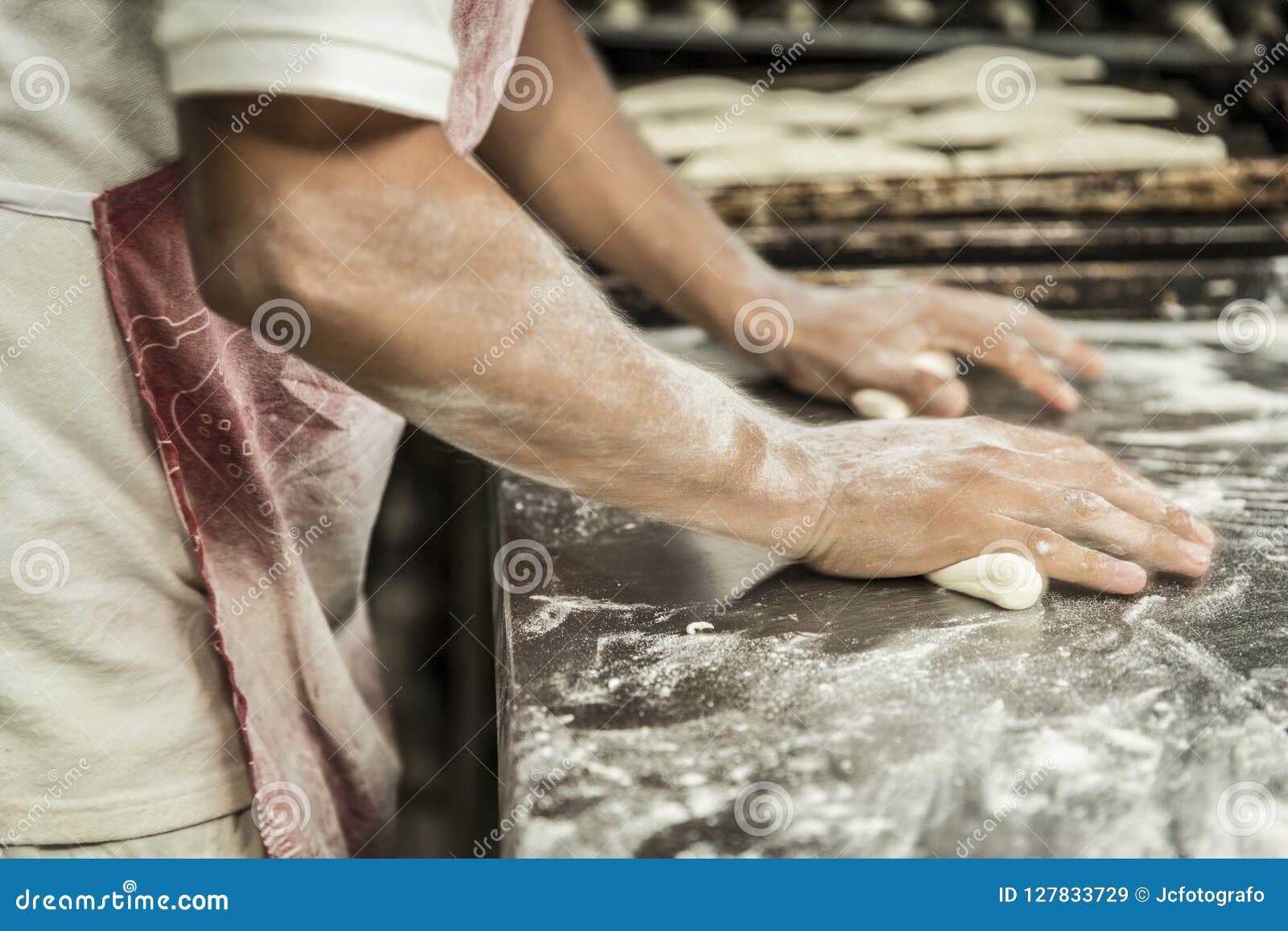 Hands of the Master Baker in Bread Production Stock Image - Image of ...