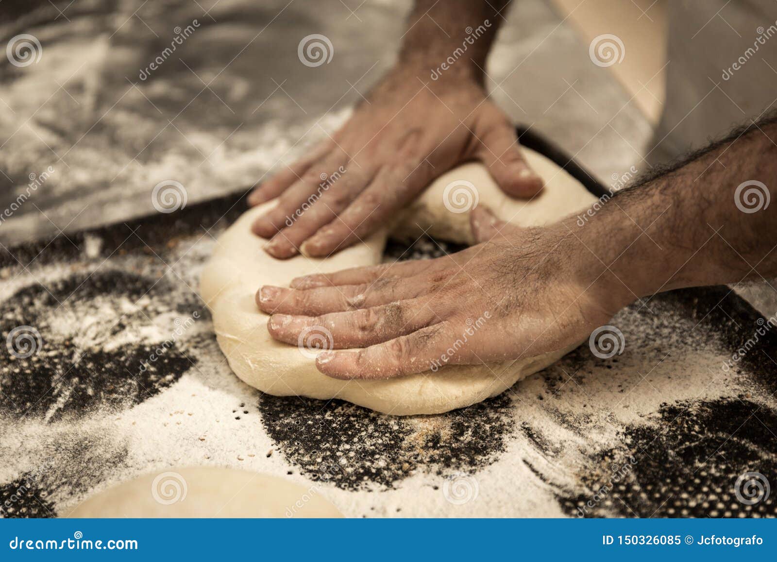 Hands of the Master Baker in Bread Production Stock Image - Image of ...