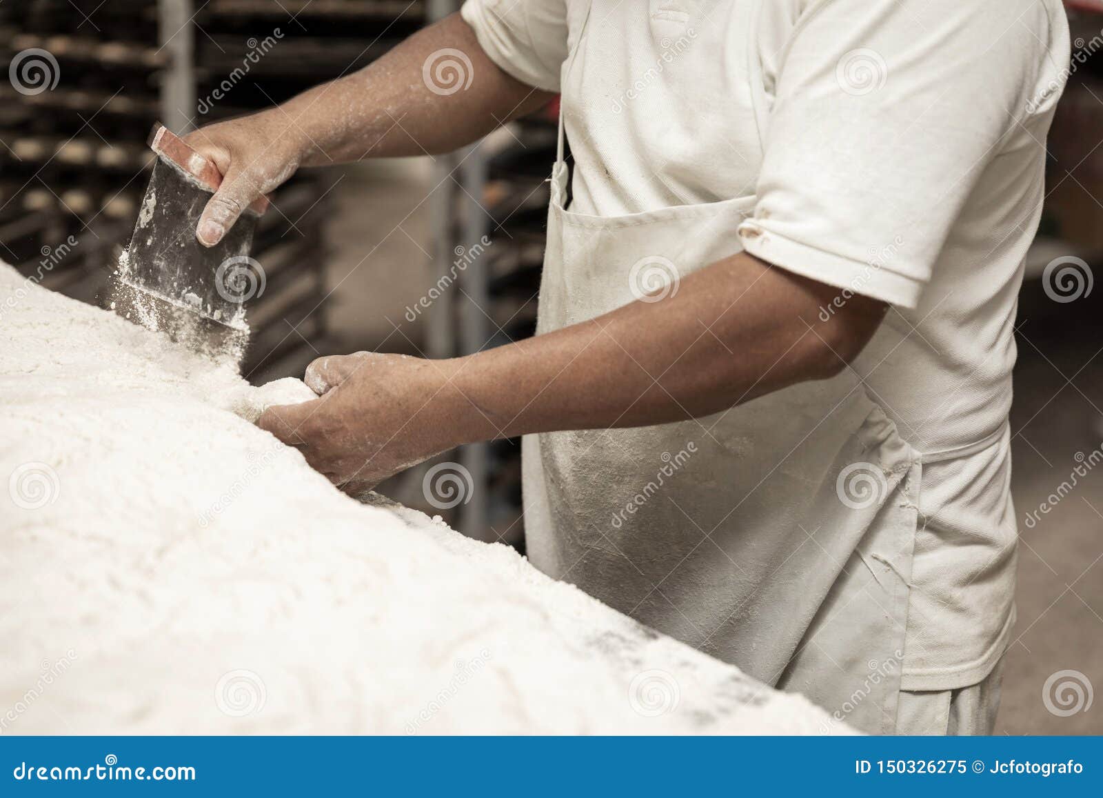 Hands of the Master Baker in Bread Production Stock Image - Image of ...