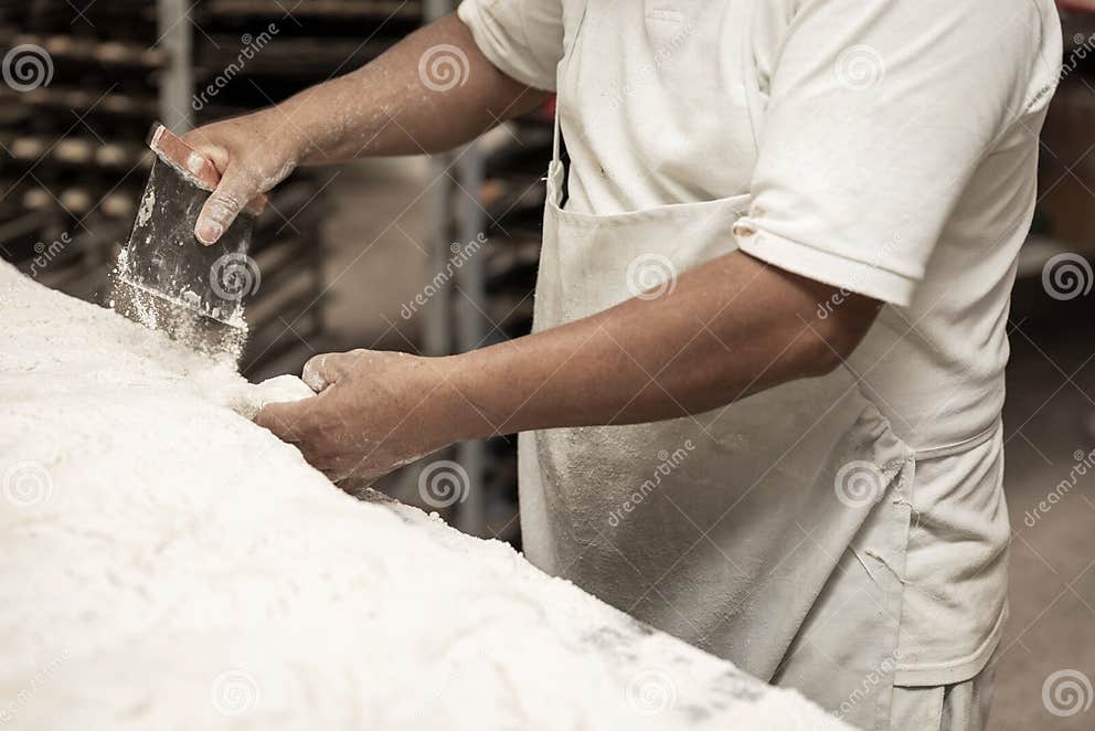 Hands of the Master Baker in Bread Production Stock Image - Image of ...