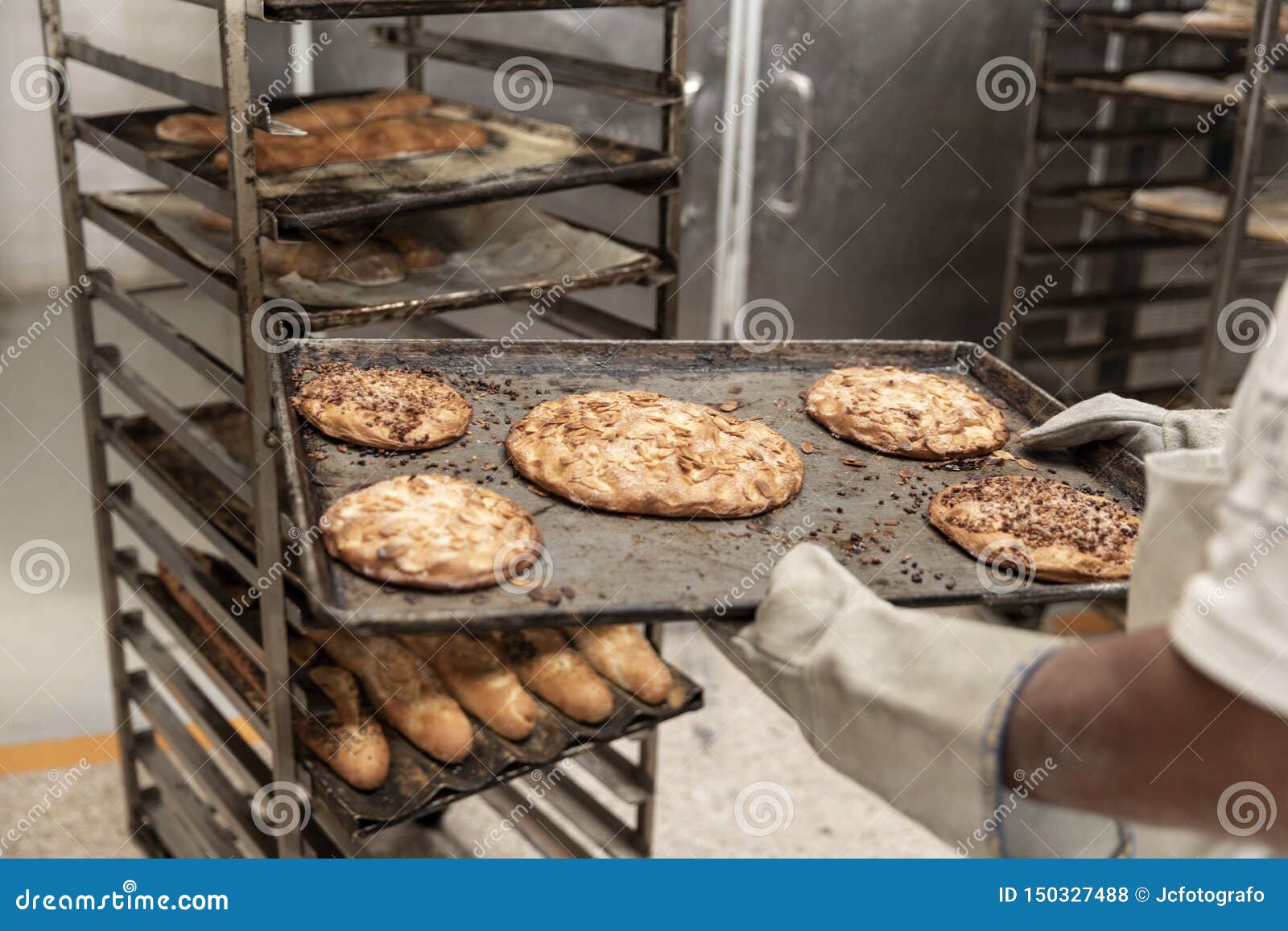 Hands of the Master Baker in Bread Production Stock Photo - Image of ...