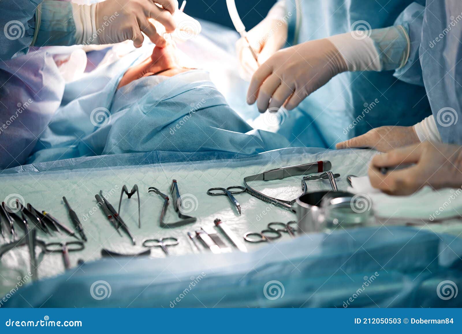 Hands of a Team of Surgeons Close-up in the Operating Room during the ...