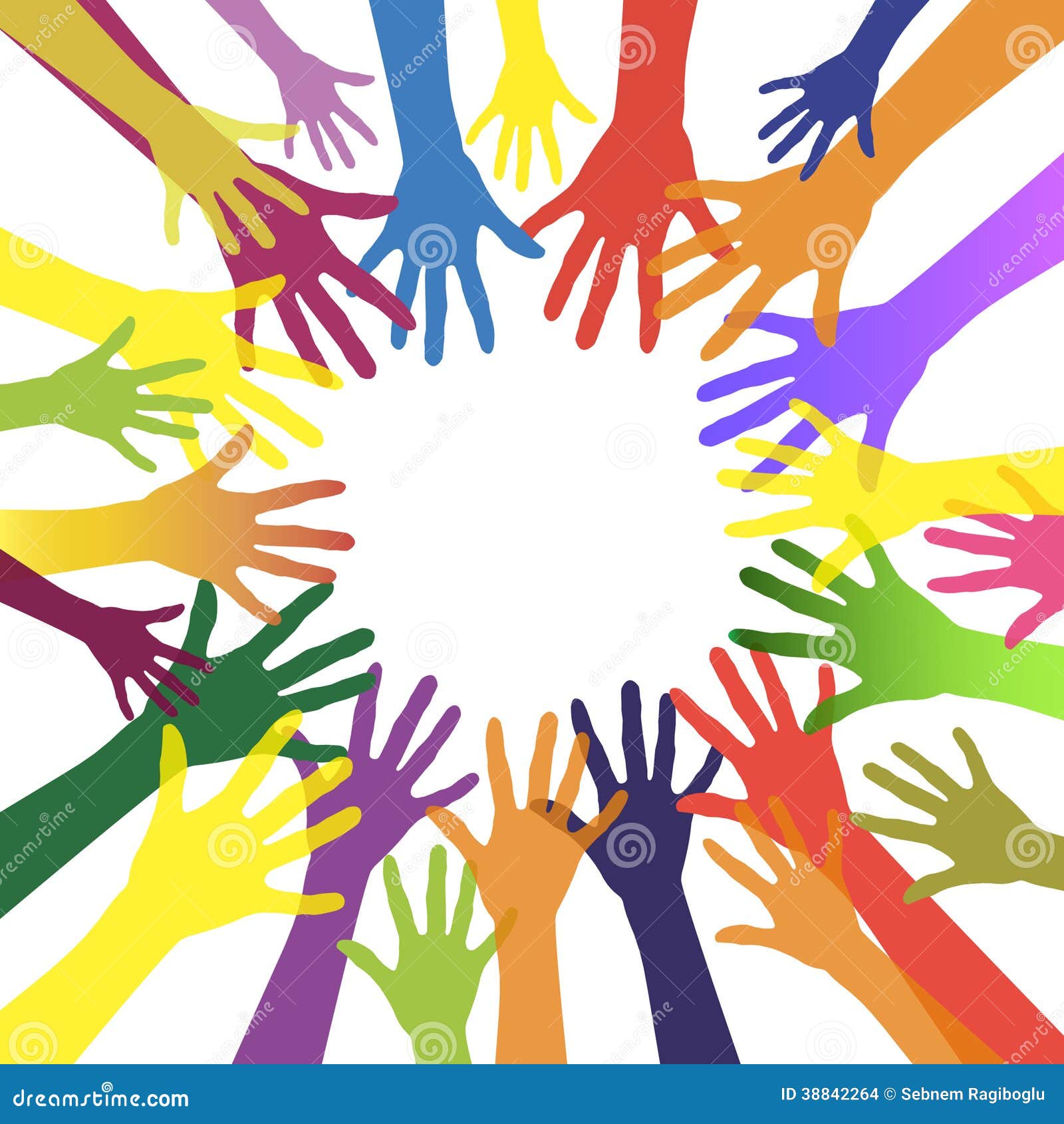 Hands in team stock vector. Illustration of group, hands - 38842264