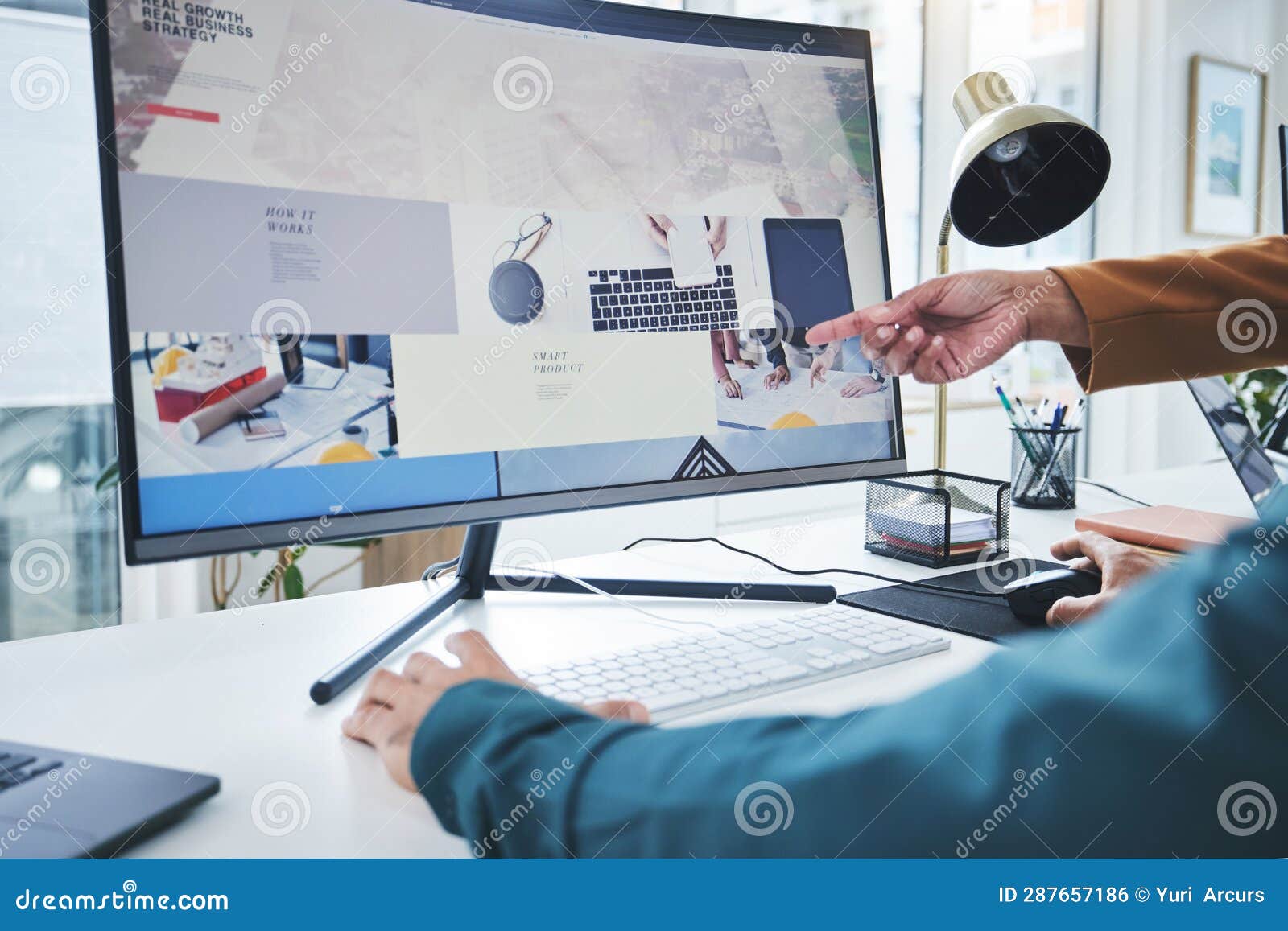 Hands, Teamwork and Computer for Training, Coaching or Pointing To ...