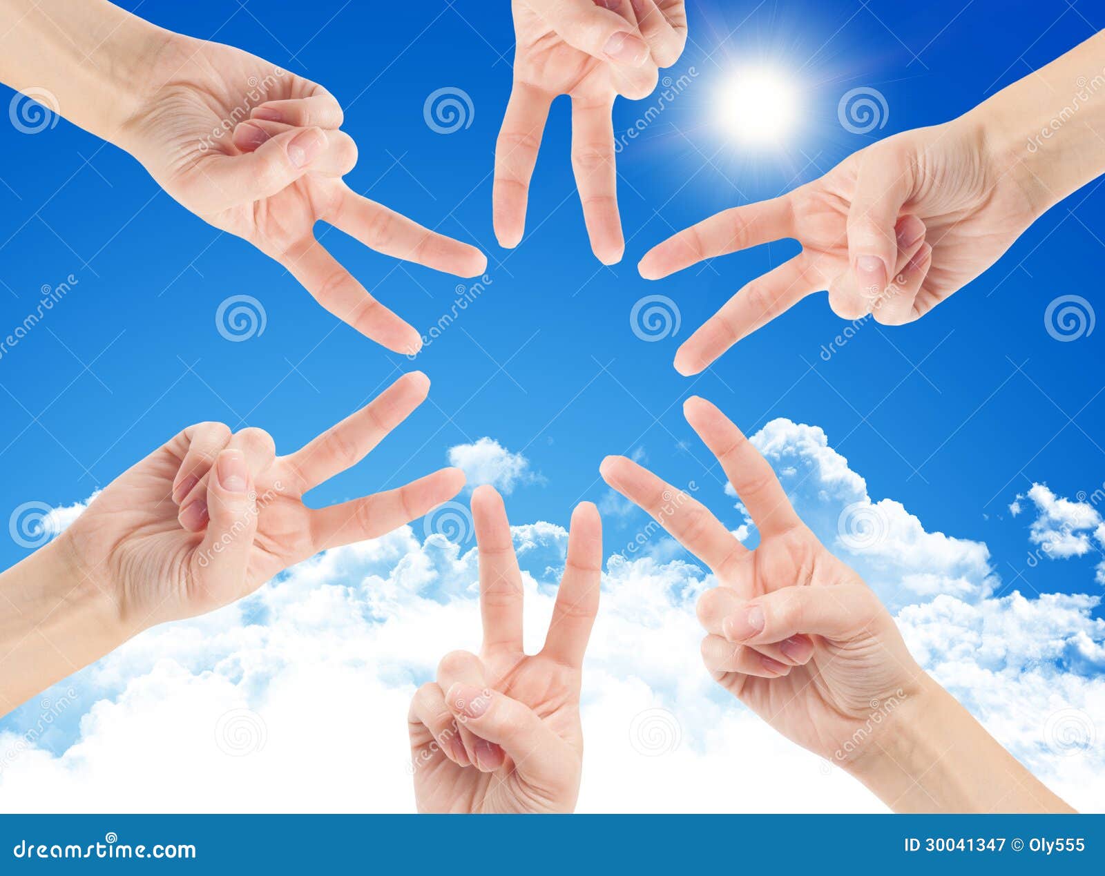 Hands of Forming the Star Shape Stock Image - Image of group, isolated ...