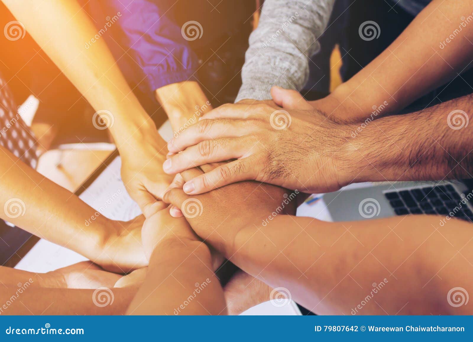 Hands in Teamwork Group Concept, the Power of Teamwork Stock Photo ...