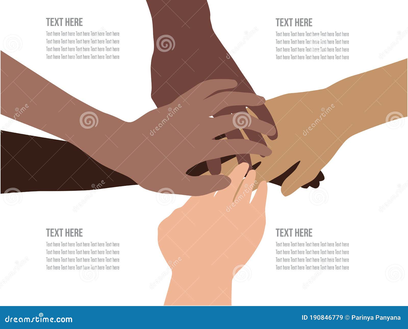 Hands of Teamwork stock vector. Illustration of meeting - 190846779