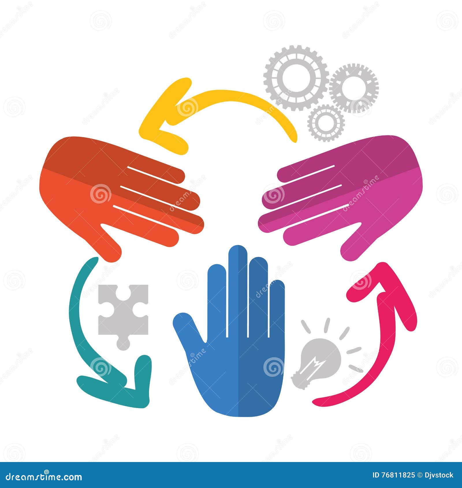 Hands Teamwork Support Design Stock Vector - Illustration of ...