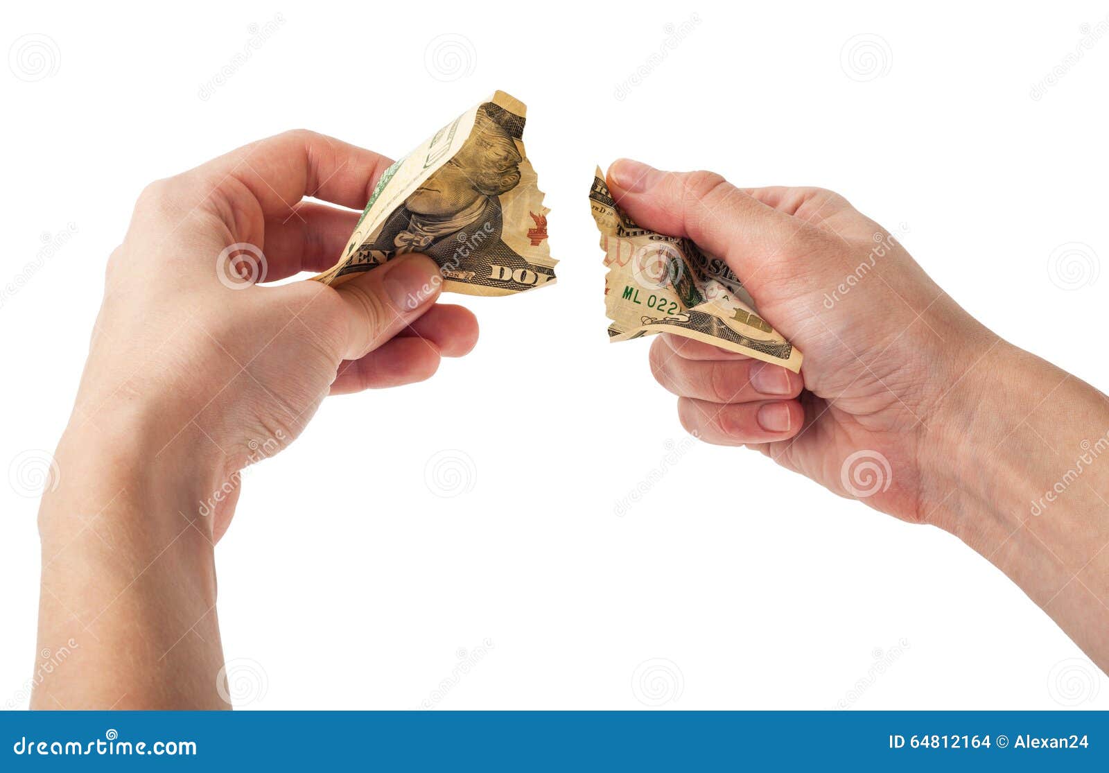Hands tear money stock photo. Image of buying, investment - 64812164