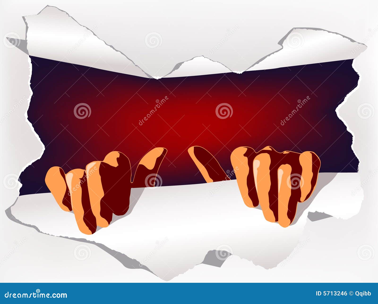 Hands tear paper stock vector. Illustration of torn, edge - 5713246