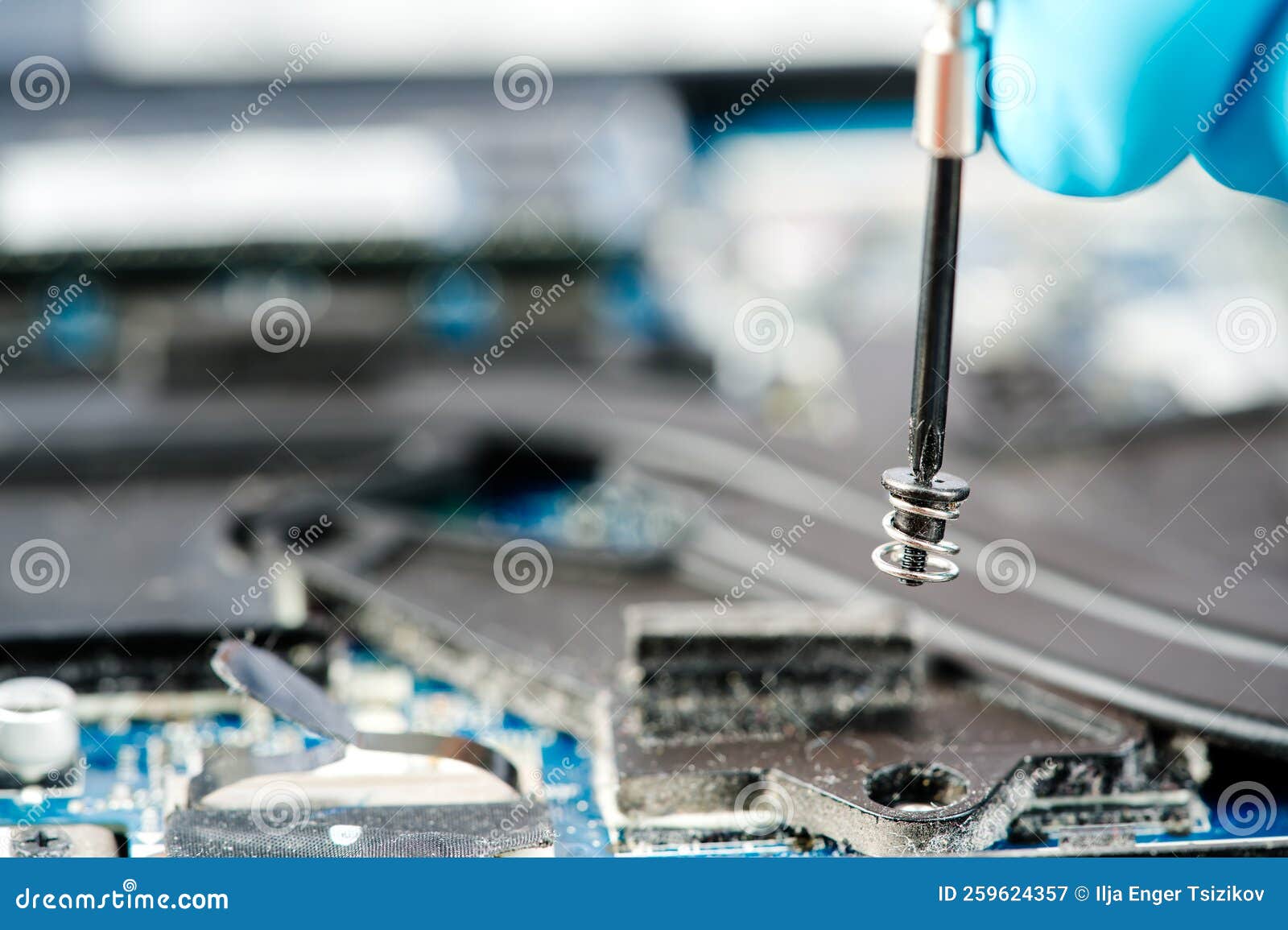 Hands of a Technician Repairing a Broken Laptop Computer Stock Image ...