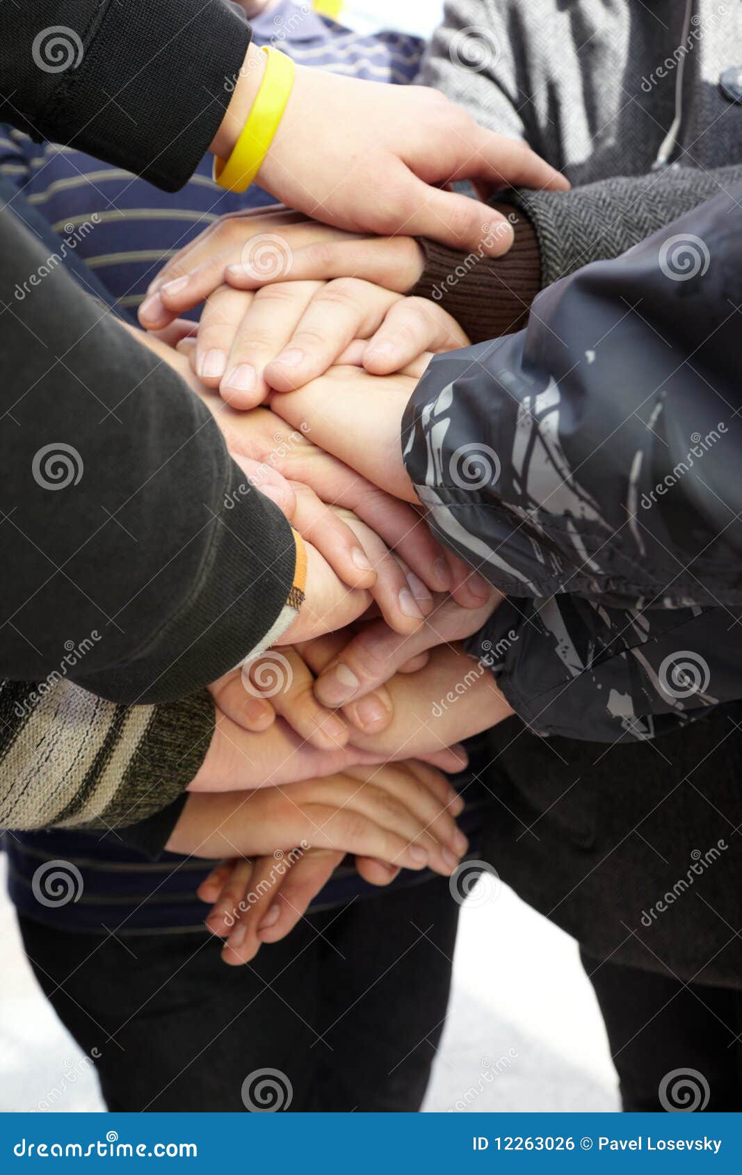 Hands of Teens Together. Union Stock Photo - Image of fingers ...