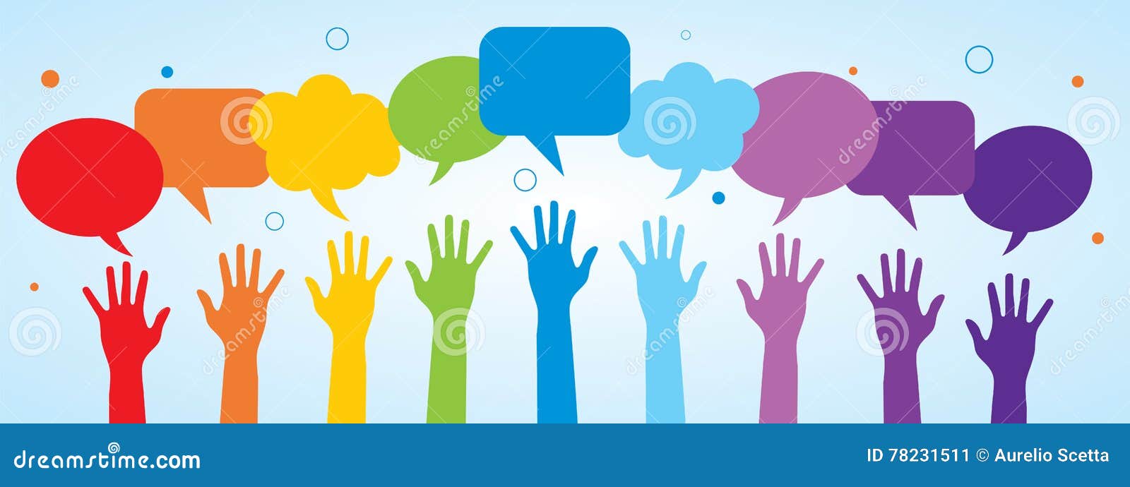 Hands and thought bubble. stock vector. Illustration of business - 78231511