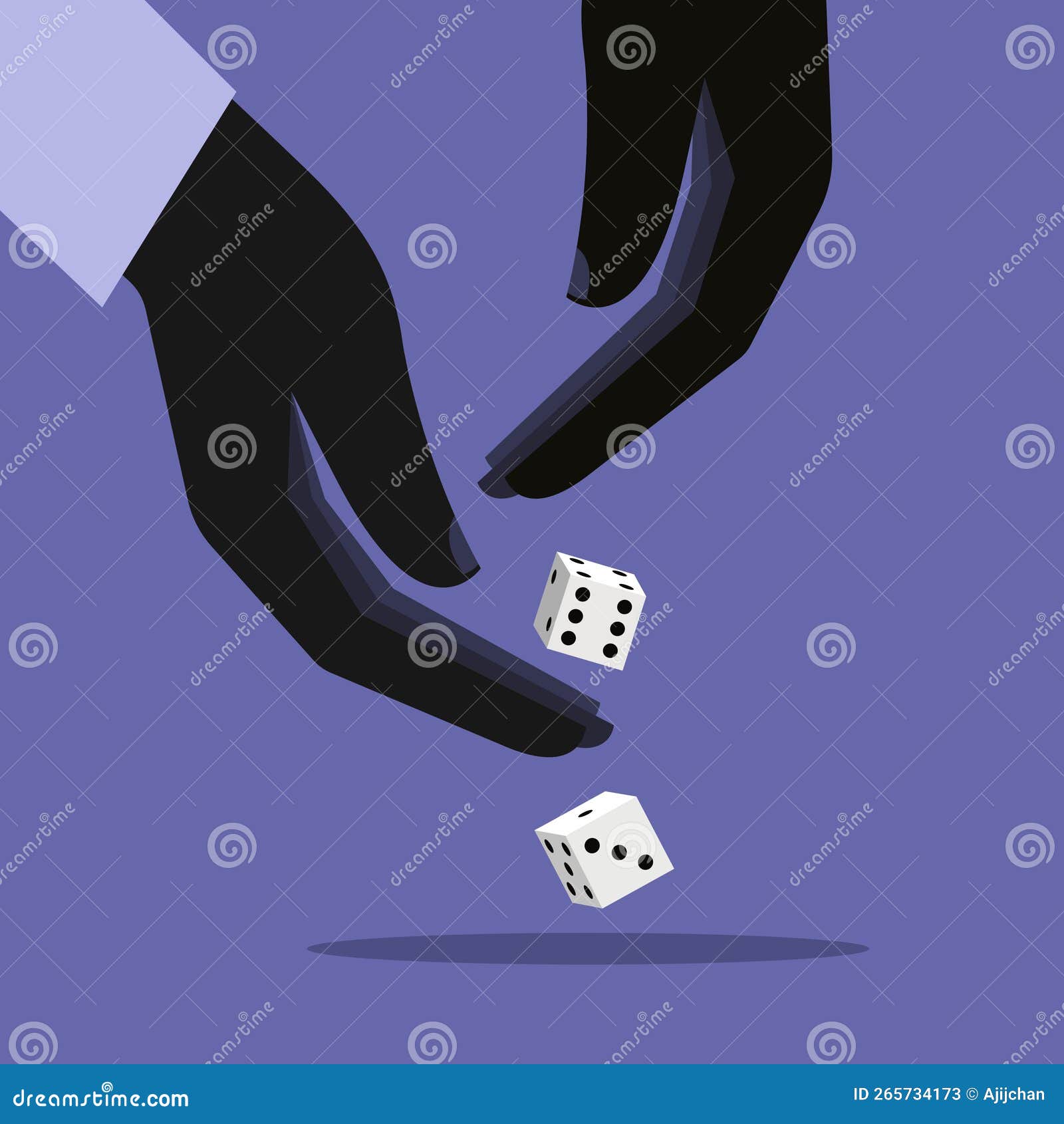 Hands Throwing Dice. Business Risk Concept Stock Vector - Illustration ...