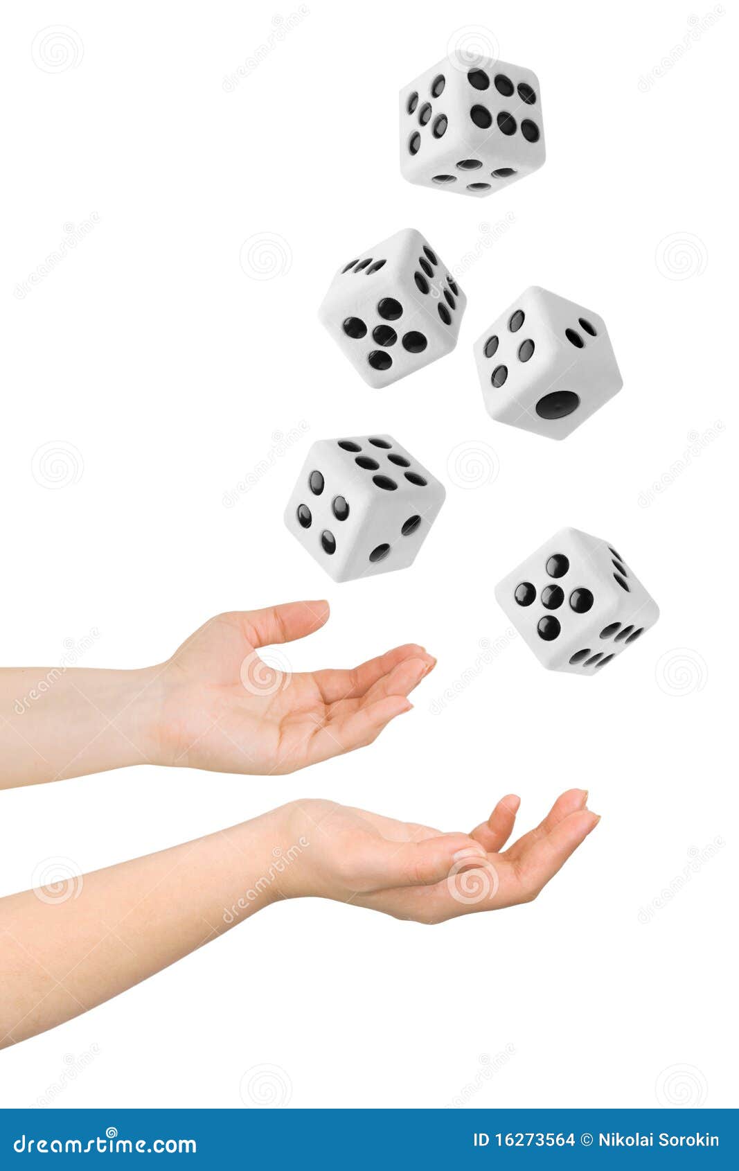 Woman Hand Rolling Dice