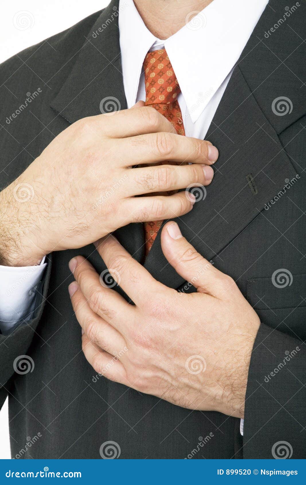 Hands on tie stock photo. Image of male, sales, adjusting - 899520