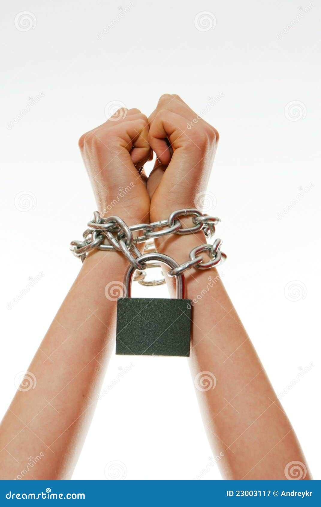 Hands Tied Up With Chains Stock Image Image Of Help 23003117