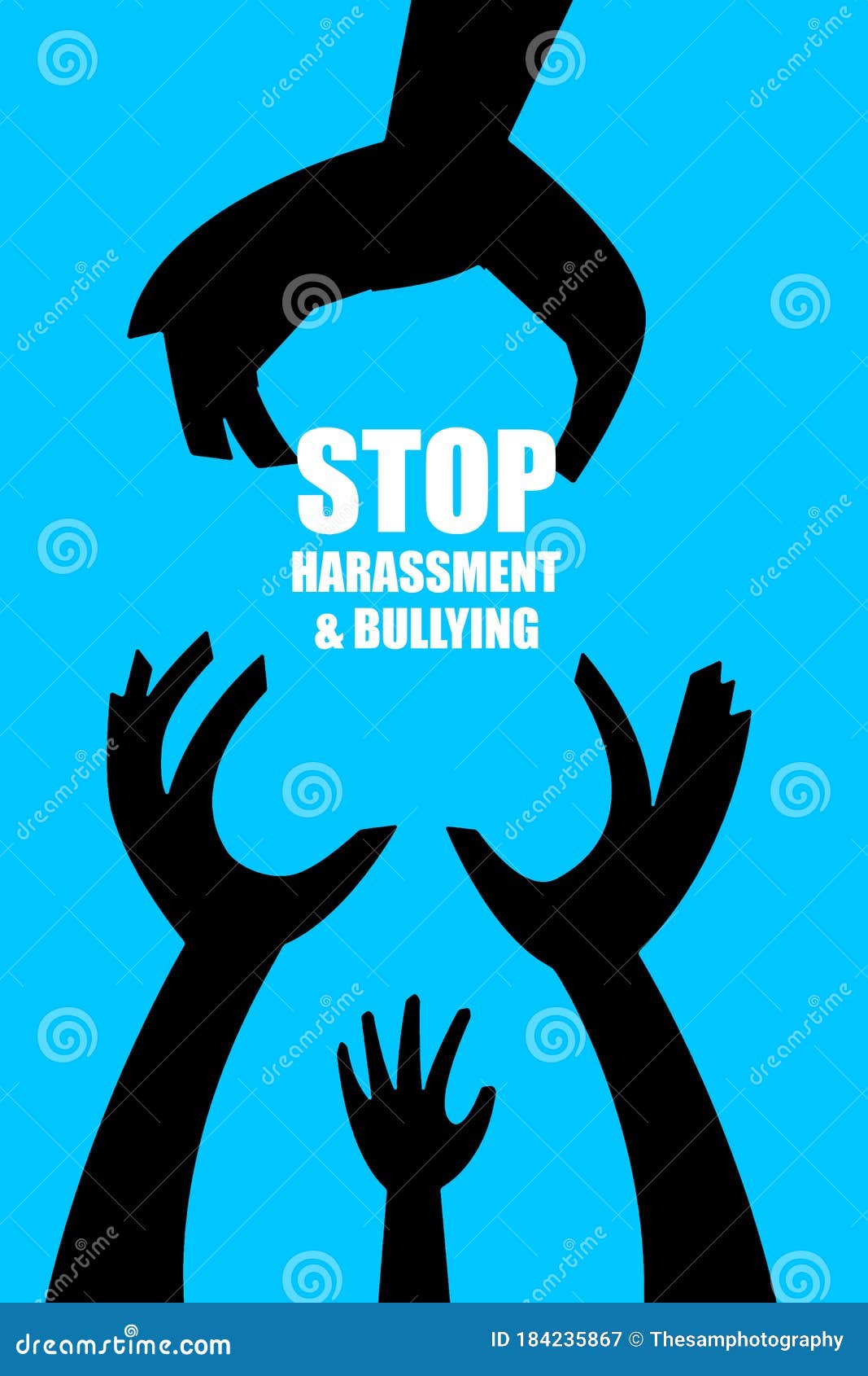 Hands To Stop Harassment and Bullying Stock Illustration - Illustration ...