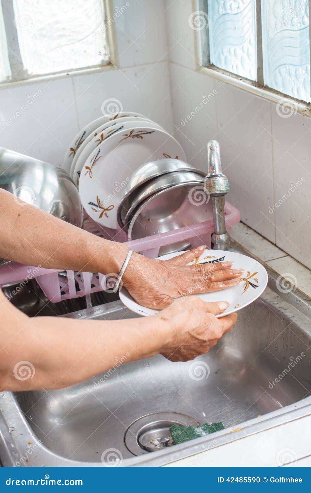 Hands To Washing Disk Close Up Stock Photo - Image of housewife ...