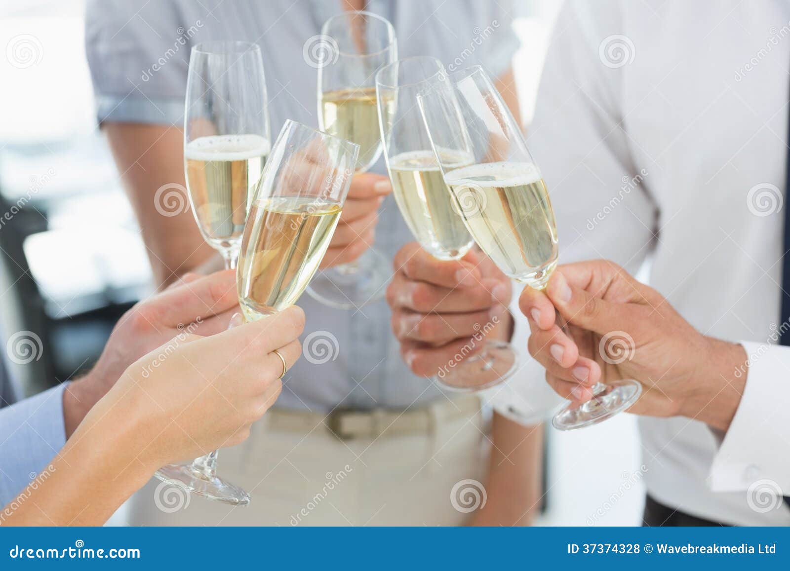 Hands Toasting with Champagne Stock Photo - Image of success, front ...