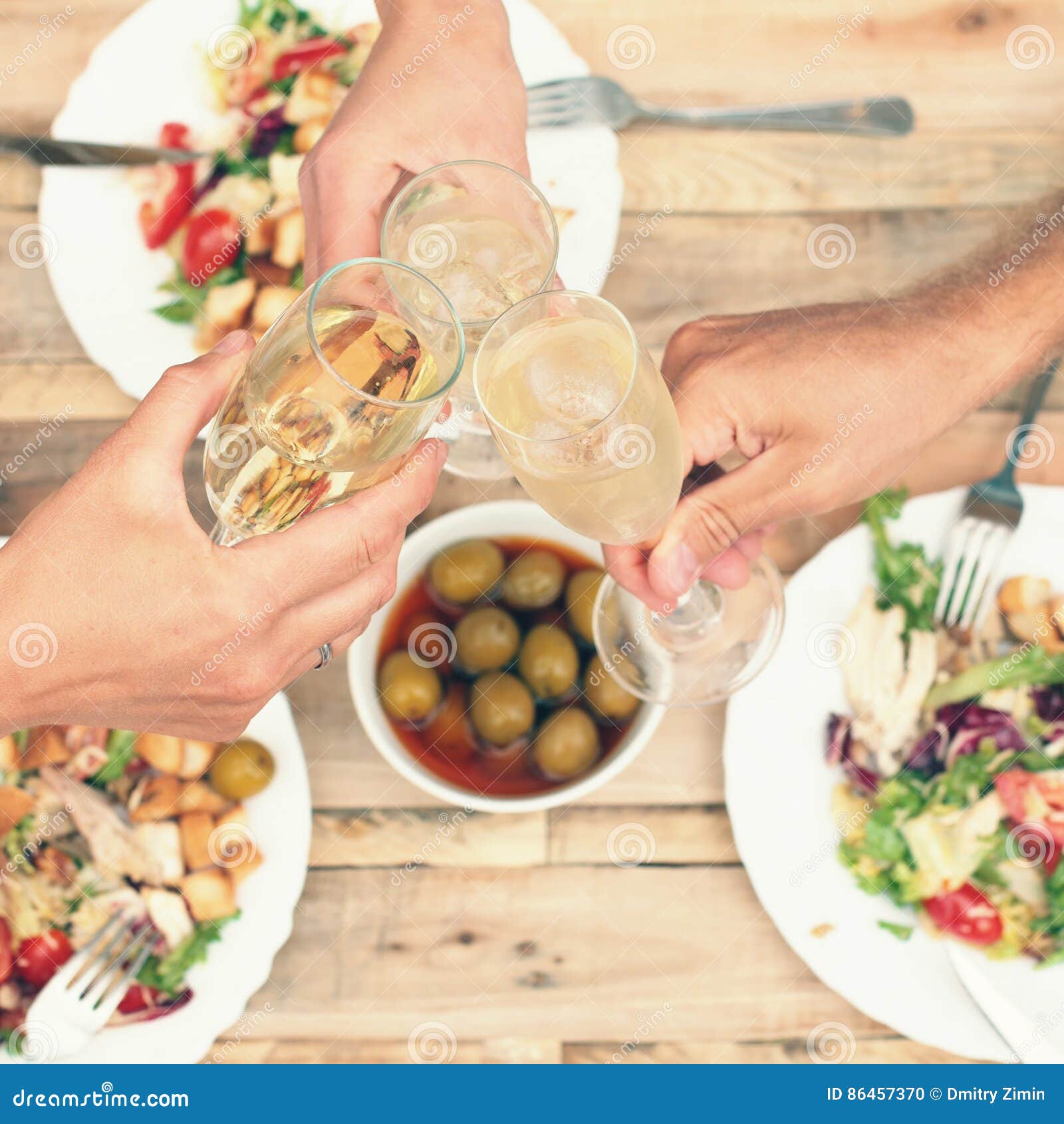 Hands toasting champagne stock photo. Image of view, toasting - 86457370