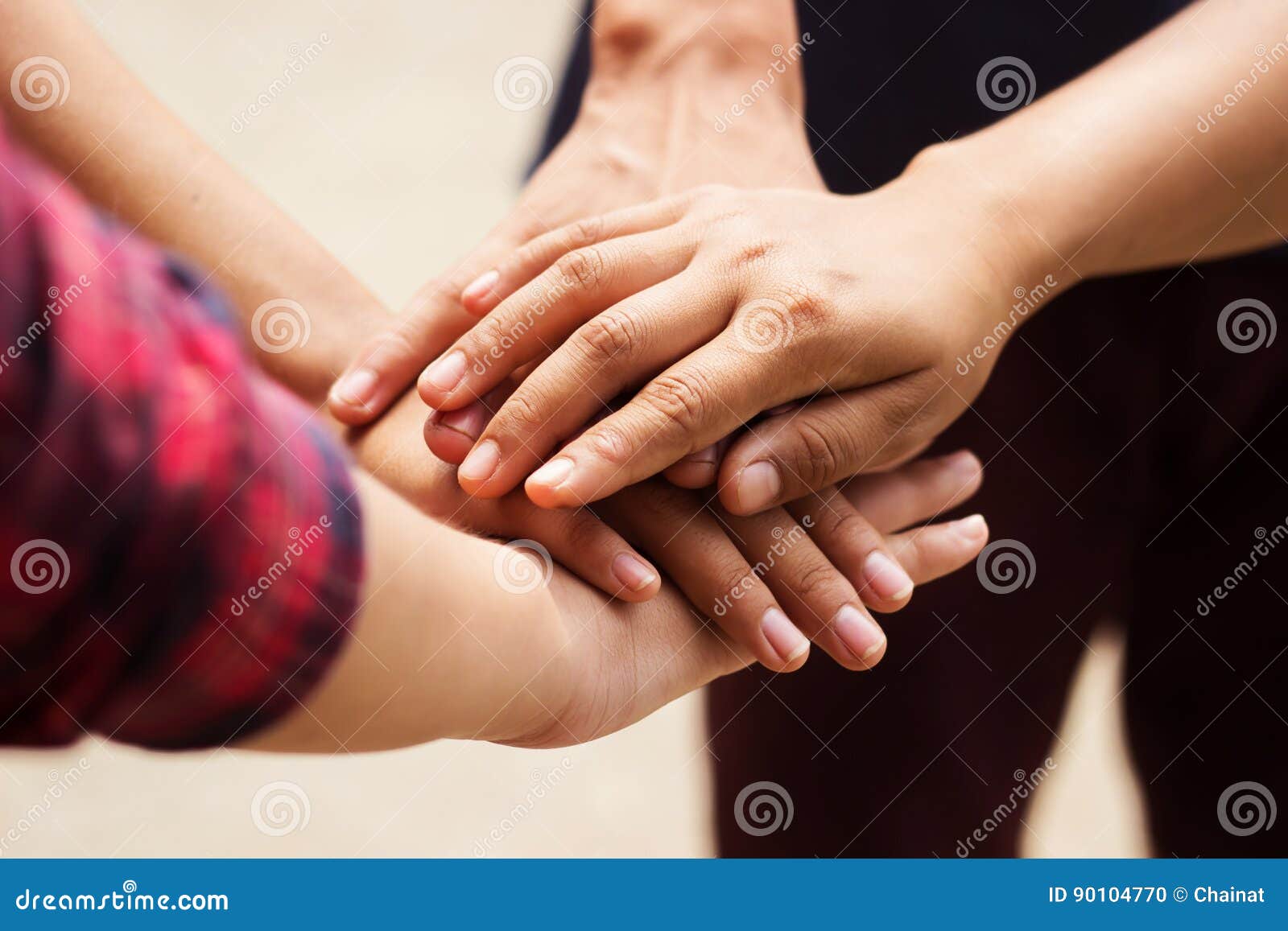 Hands together stock photo. Image of volunteer, cheerful - 90104770