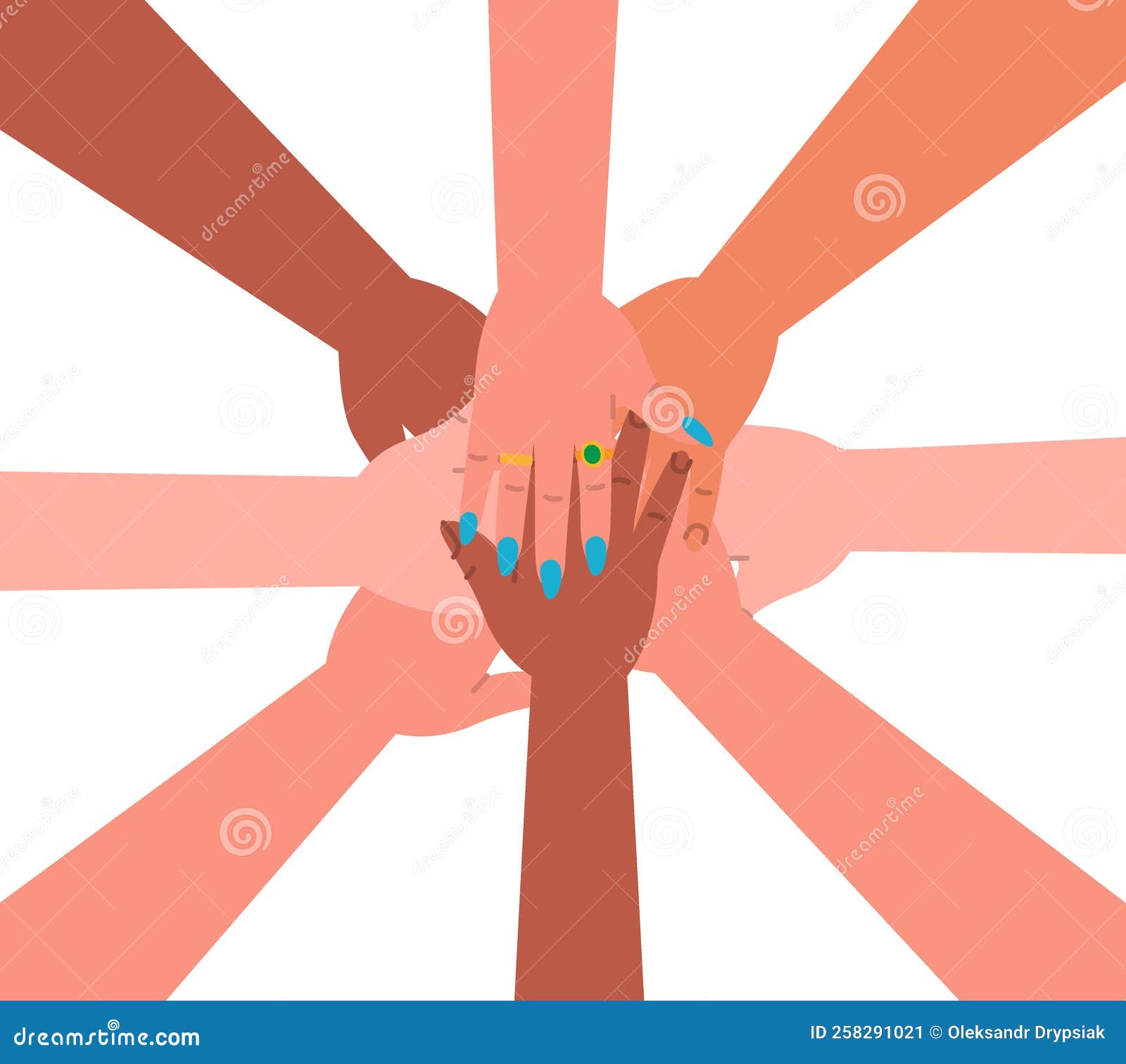 Hands Together. Multi-ethnic and Diverse Hands Together. Human Hands ...