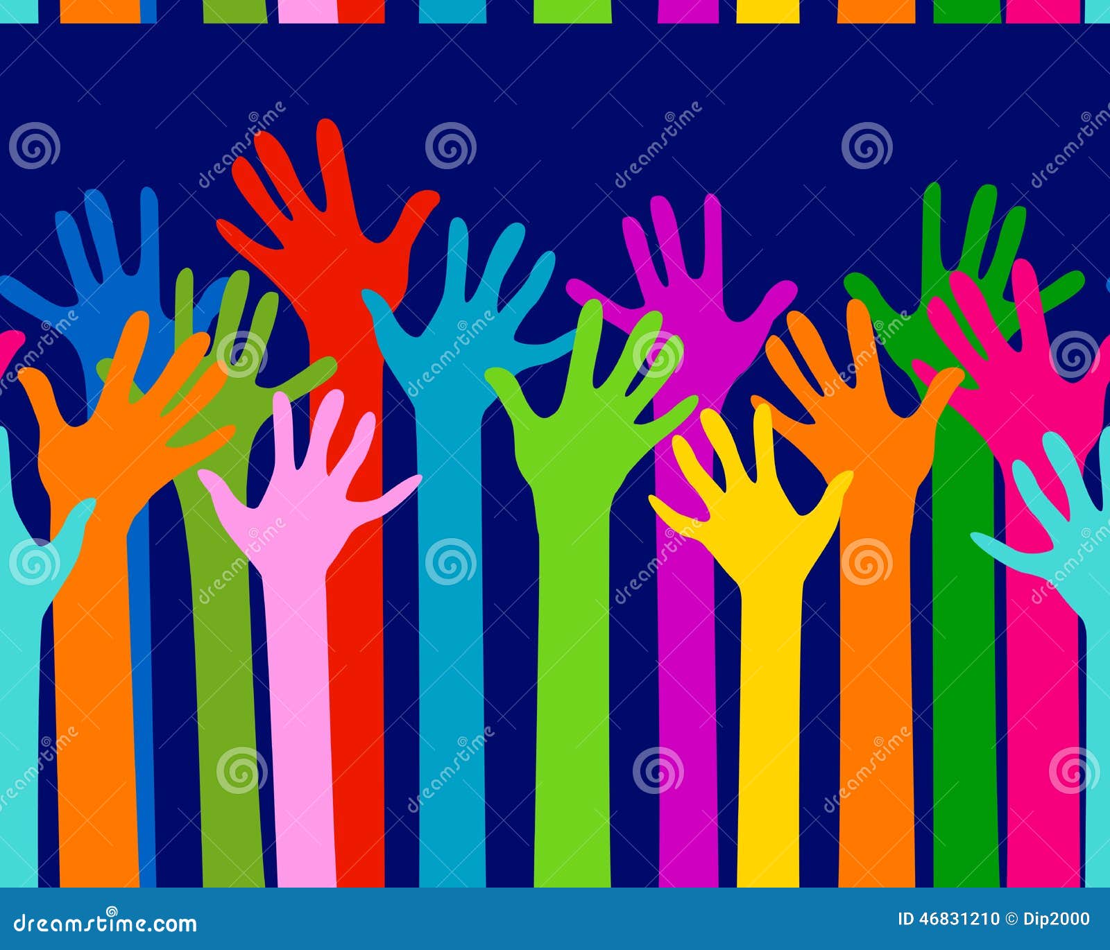 Hands Together Seamless Pattern Stock Vector - Illustration of happy ...