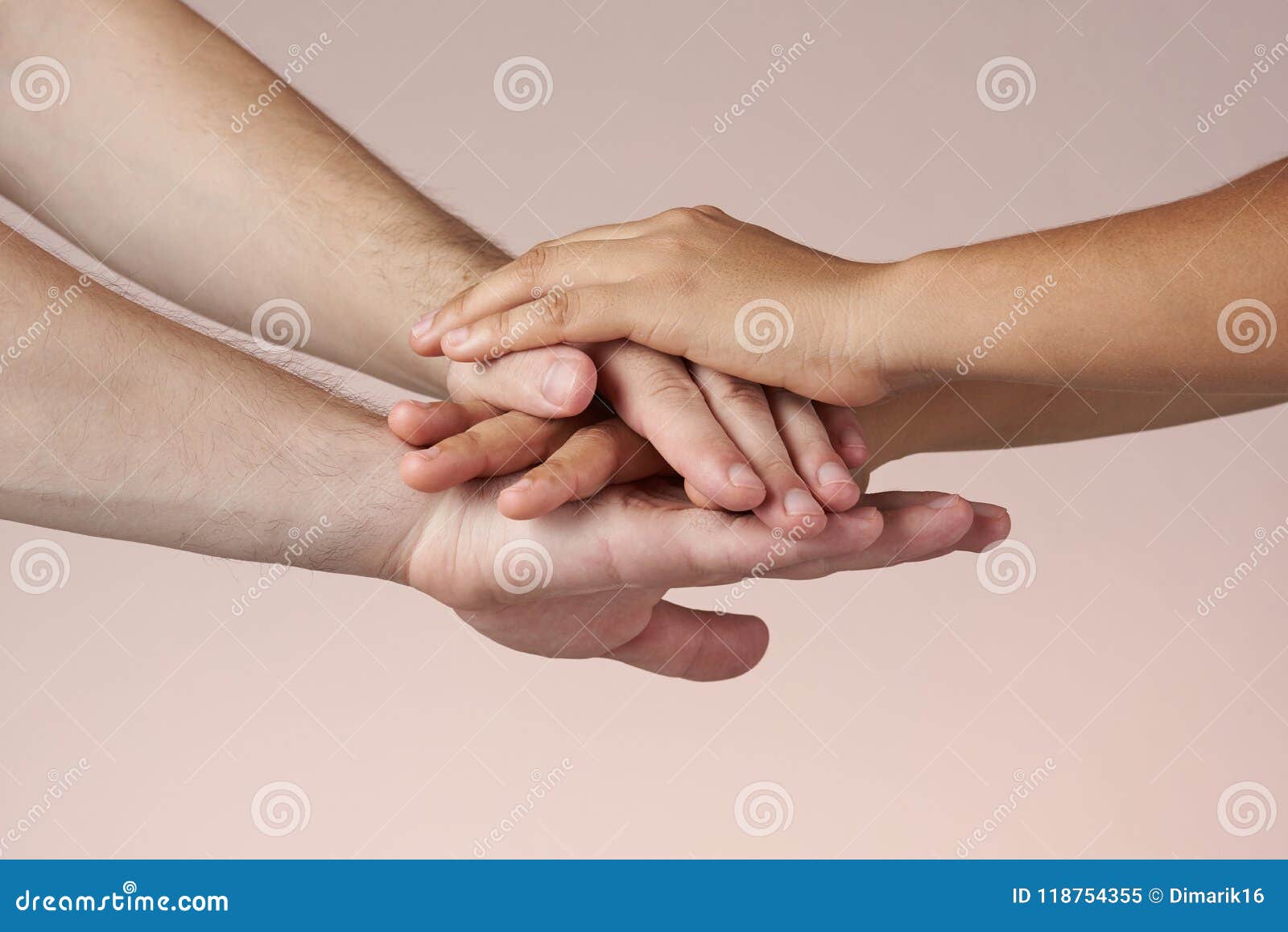 Hands Together Stacking Isolated Stock Image - Image of partnership ...