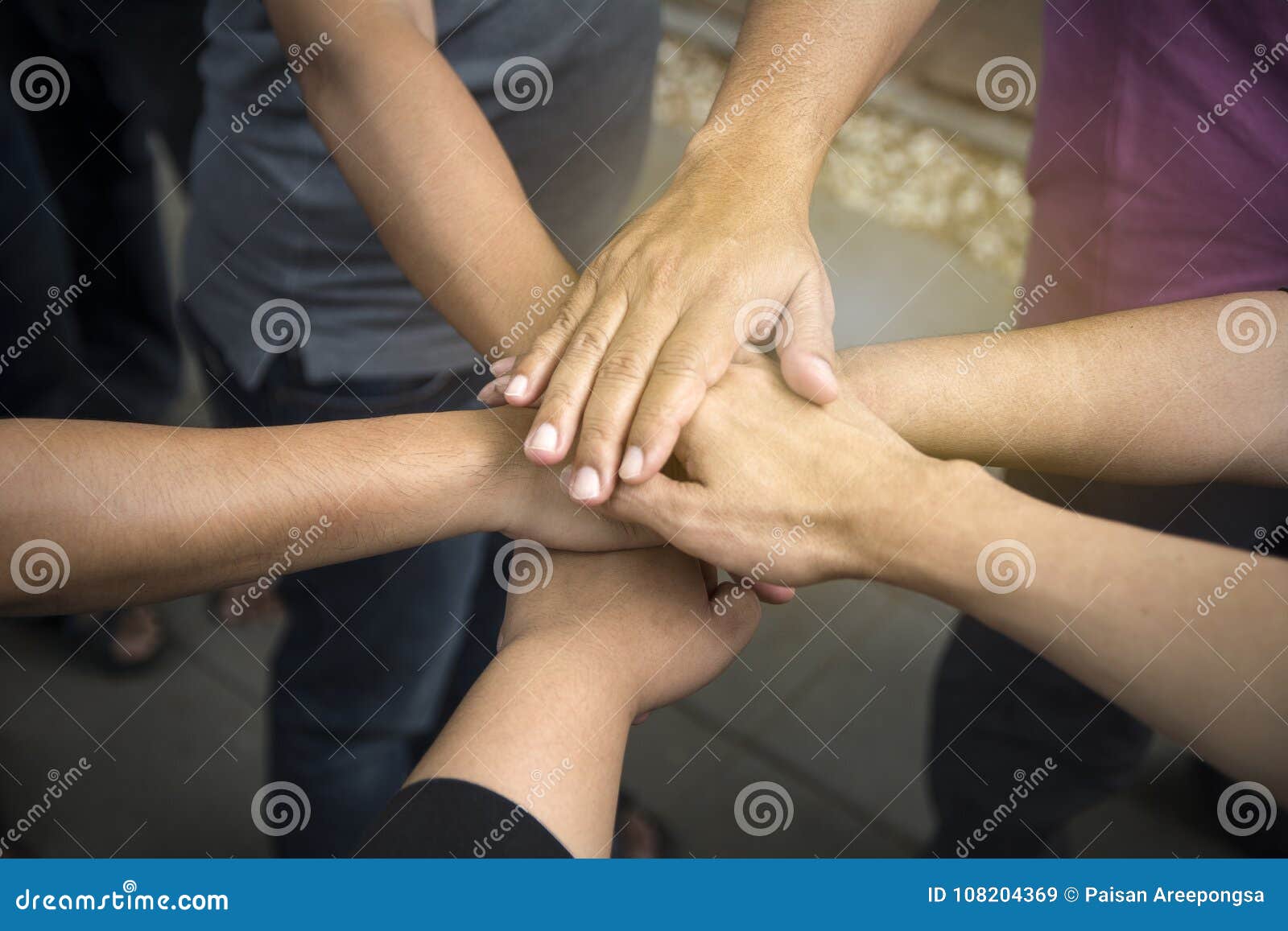 Hands Together for Unity and Share Success Stock Image - Image of asian ...