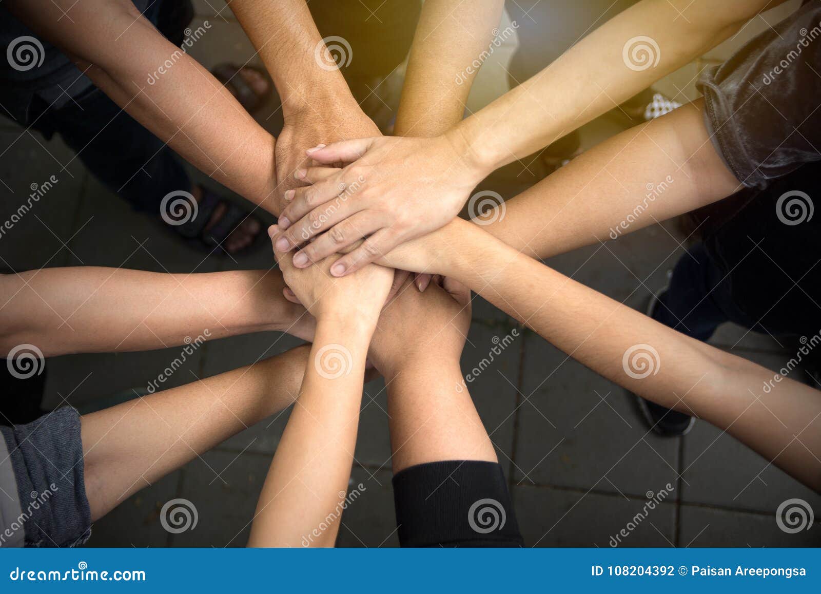 Hands Together for Unity and Share Success Stock Photo - Image of arms ...