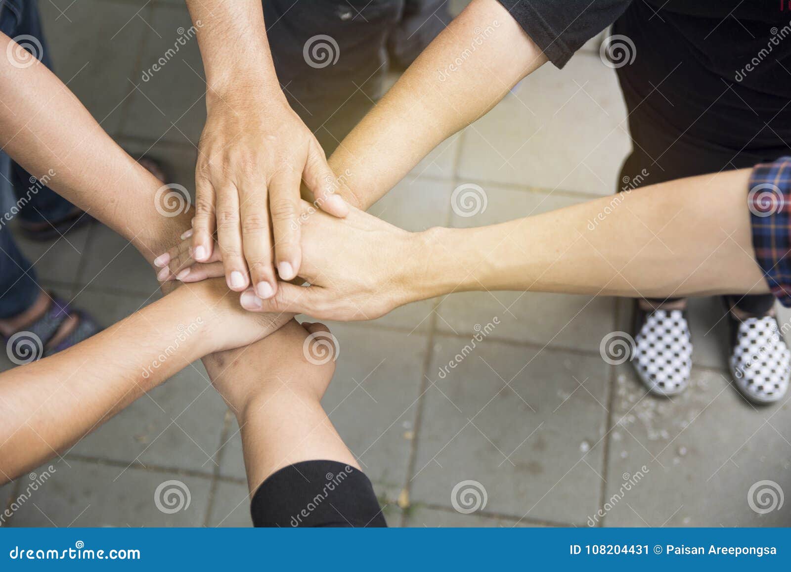 Hands Together for Unity and Share Success Stock Image - Image of ...