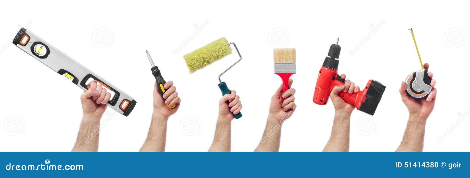 Hands with tools stock photo. Image of hand, clipping - 51414380