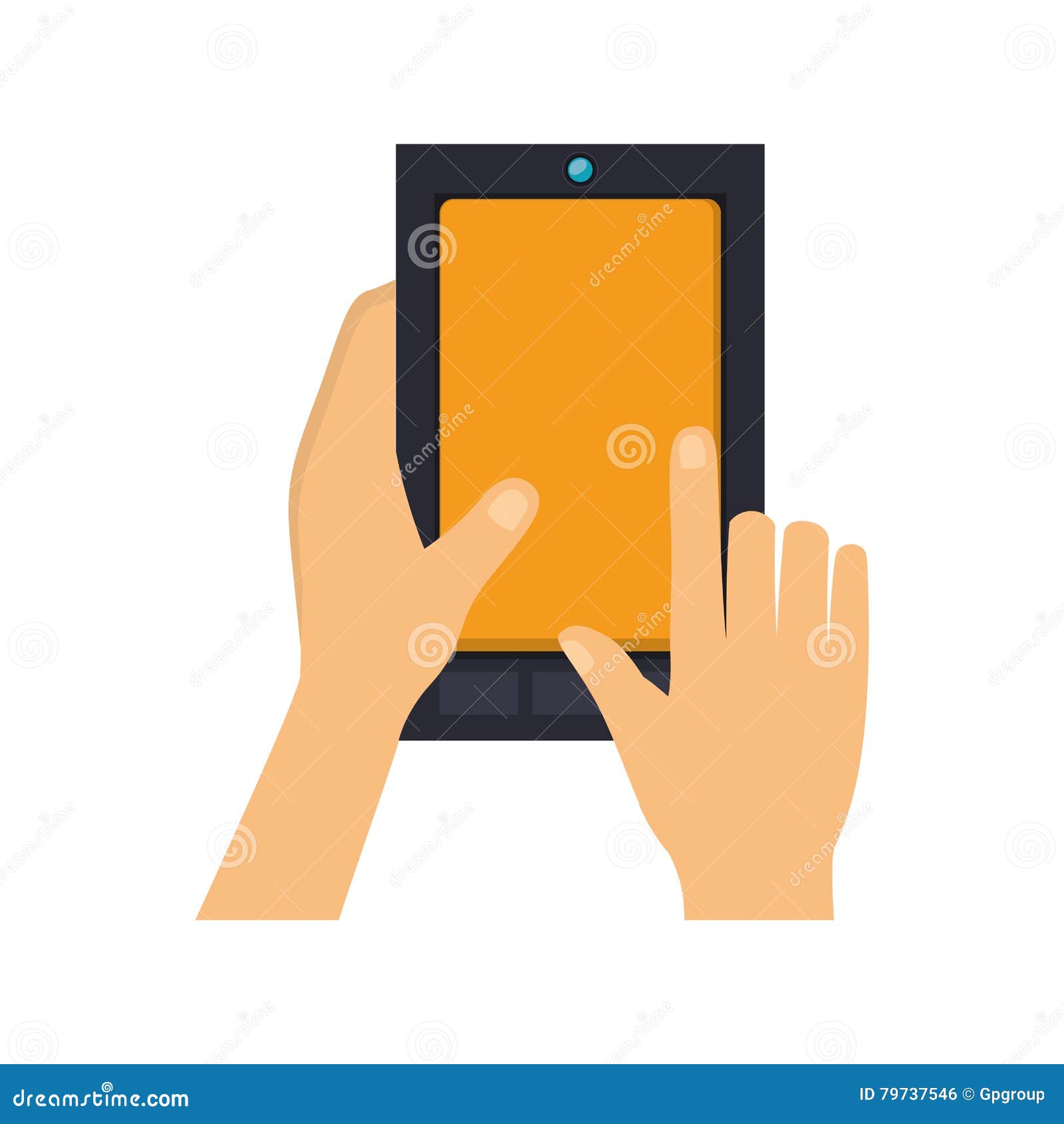 Two Hands Touch Screen Of Tablet With Medical Icon Cartoon Vector ...