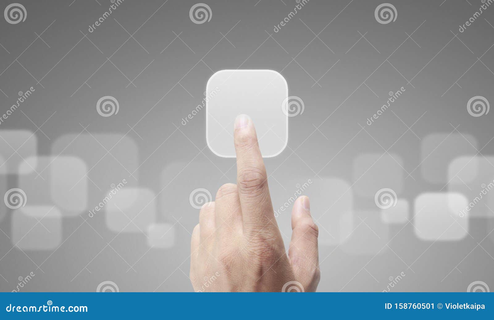 Hands Touching Button Screen Interface Global Connection Customer ...