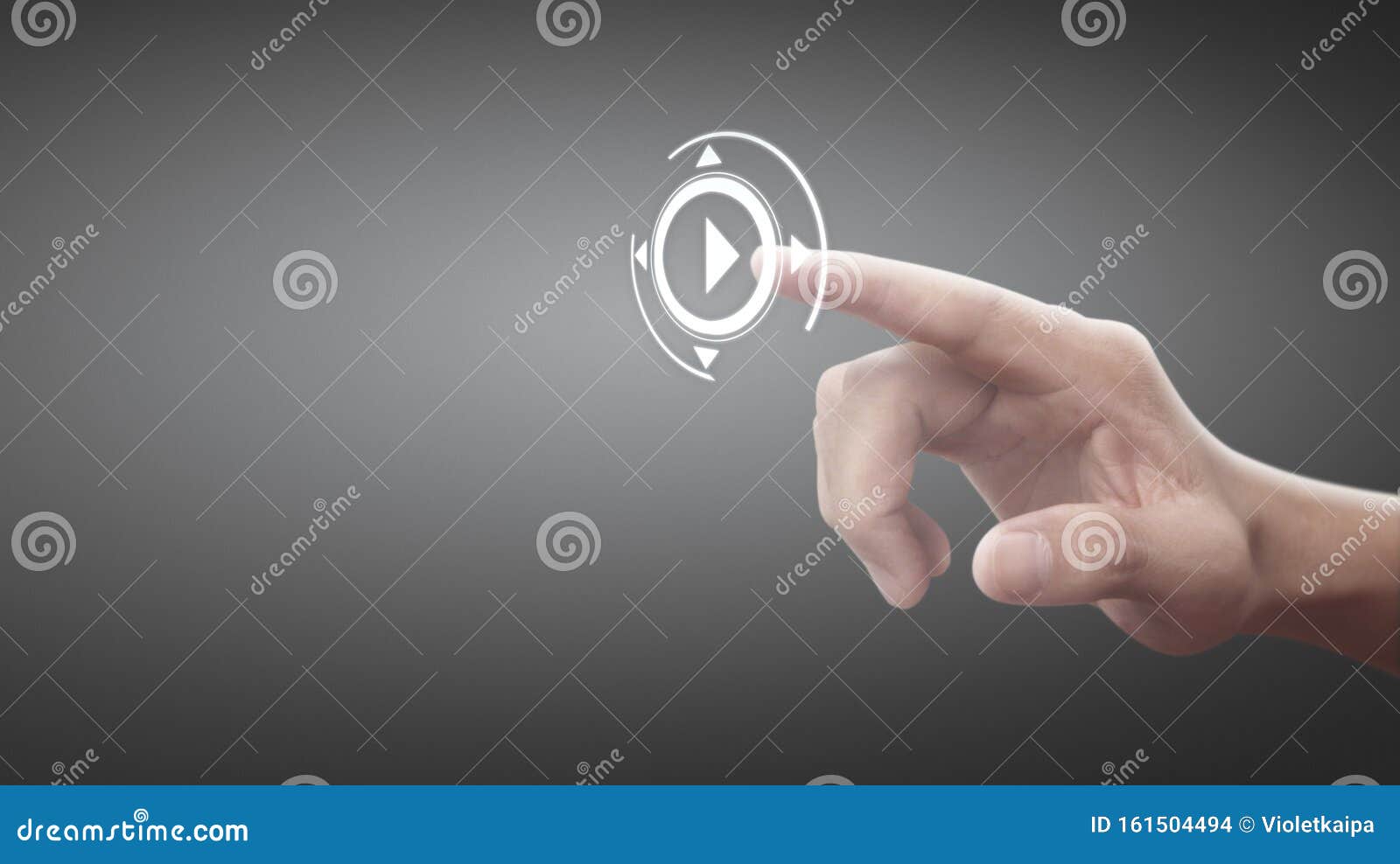 Hands Touching Button Screen Interface Global Connection Customer ...