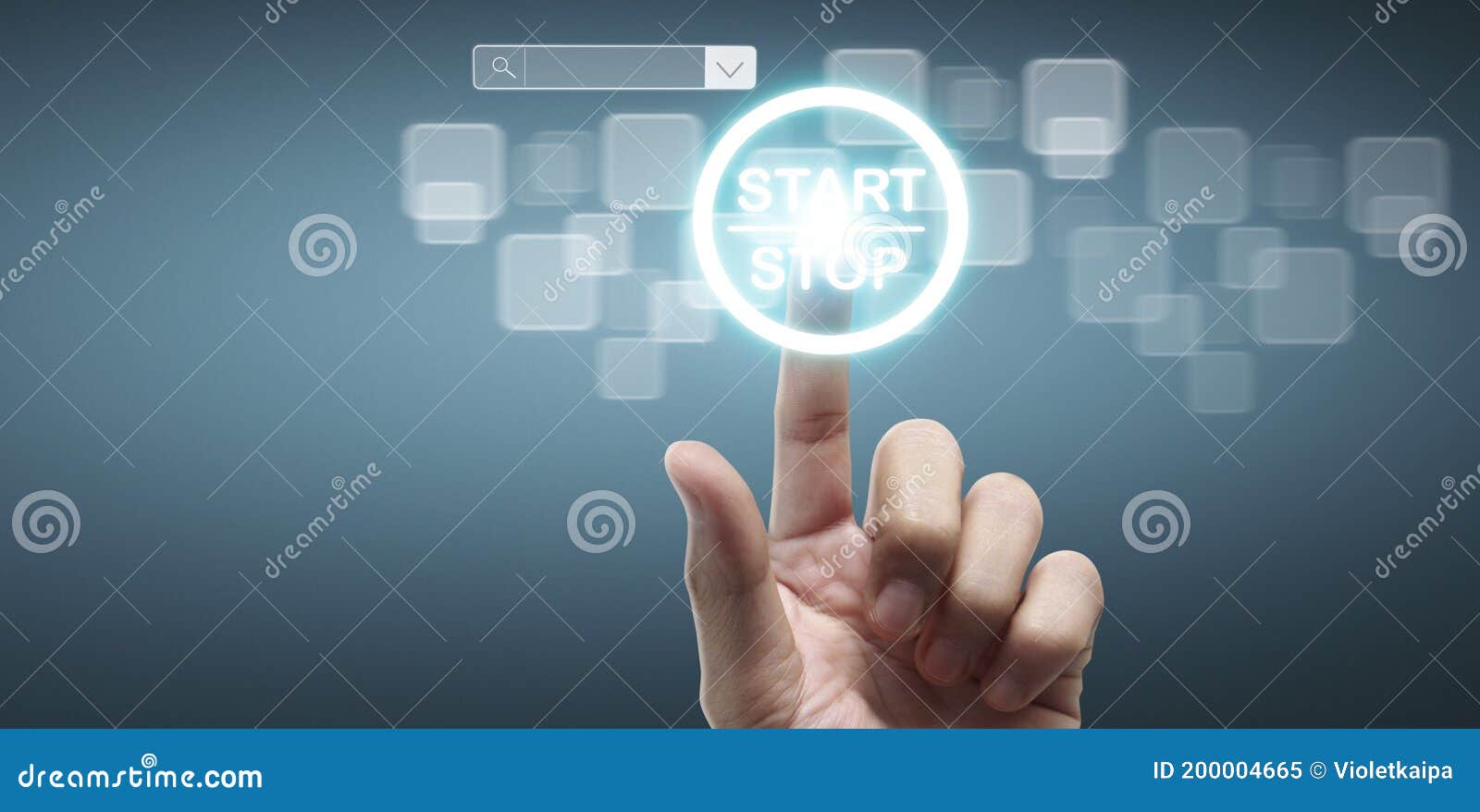 Hands Touching Button Screen Interface Global Connection Customer ...