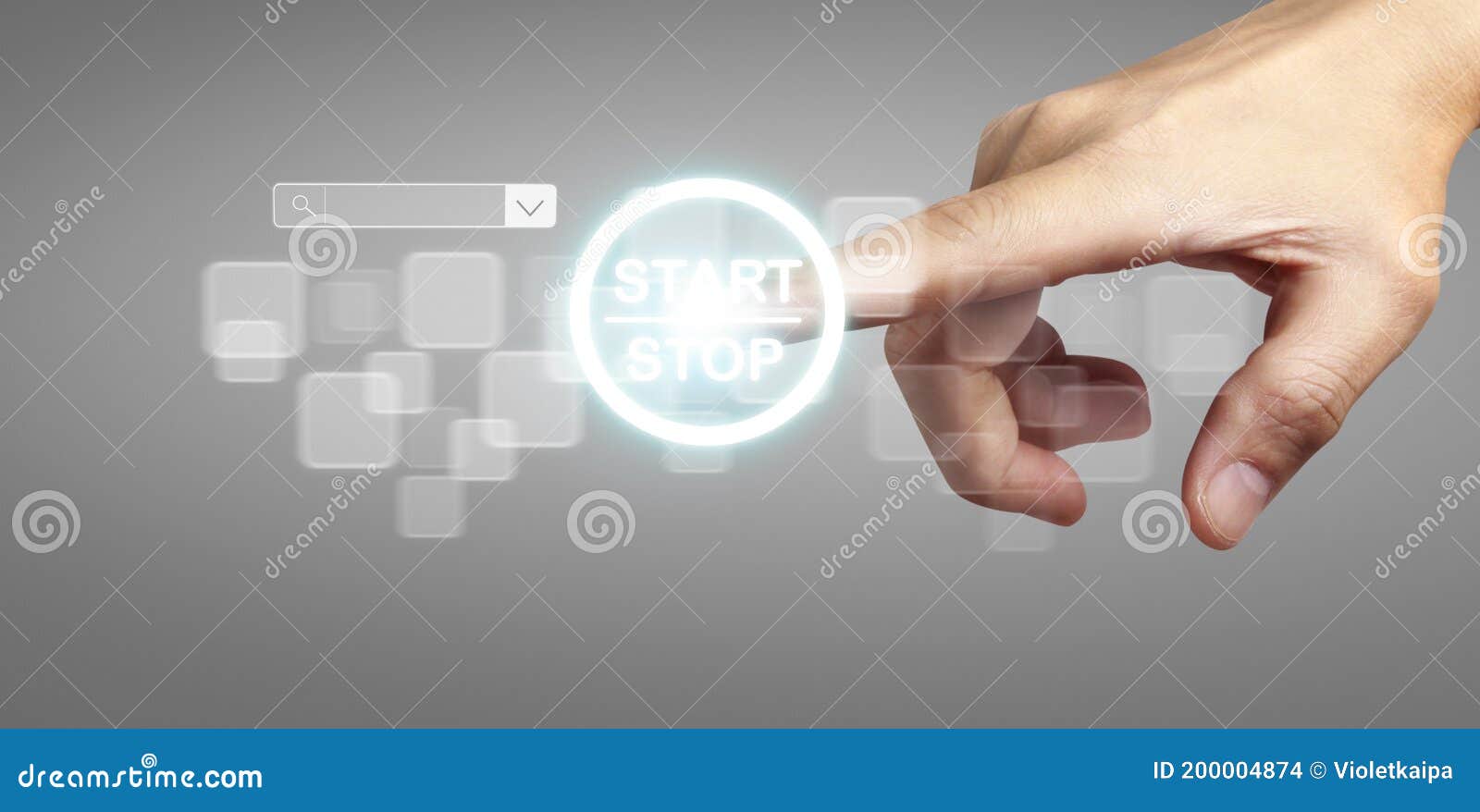 Hands Touching Button Screen Interface Global Connection Customer ...