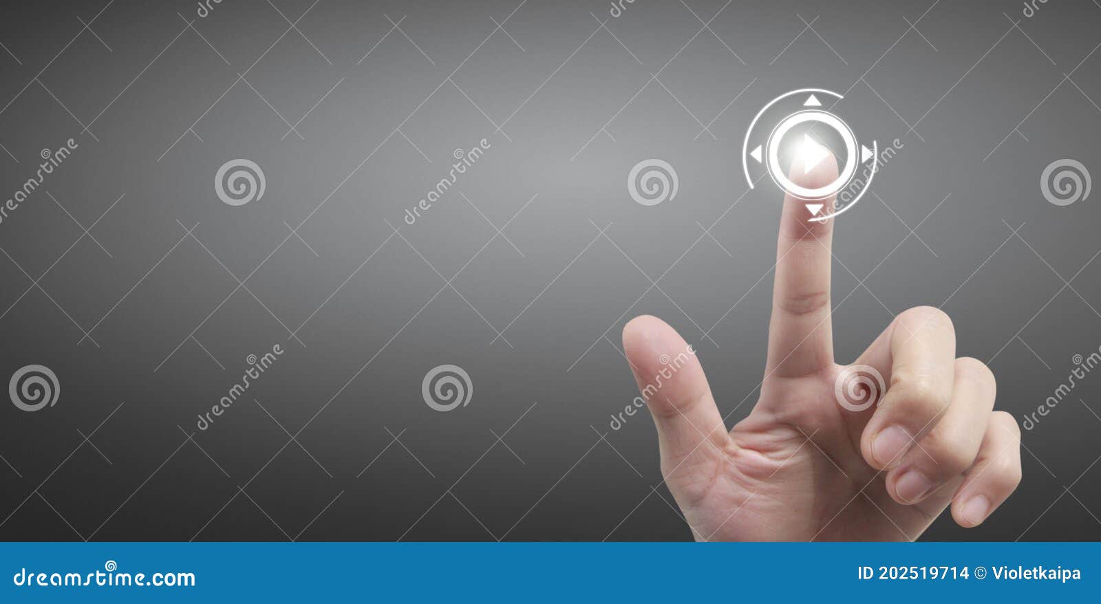 Hands Touching Button Screen Interface Global Connection Customer ...