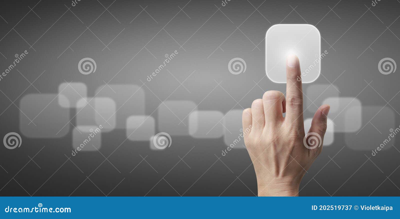 Hands Touching Button Screen Interface Global Connection Customer ...