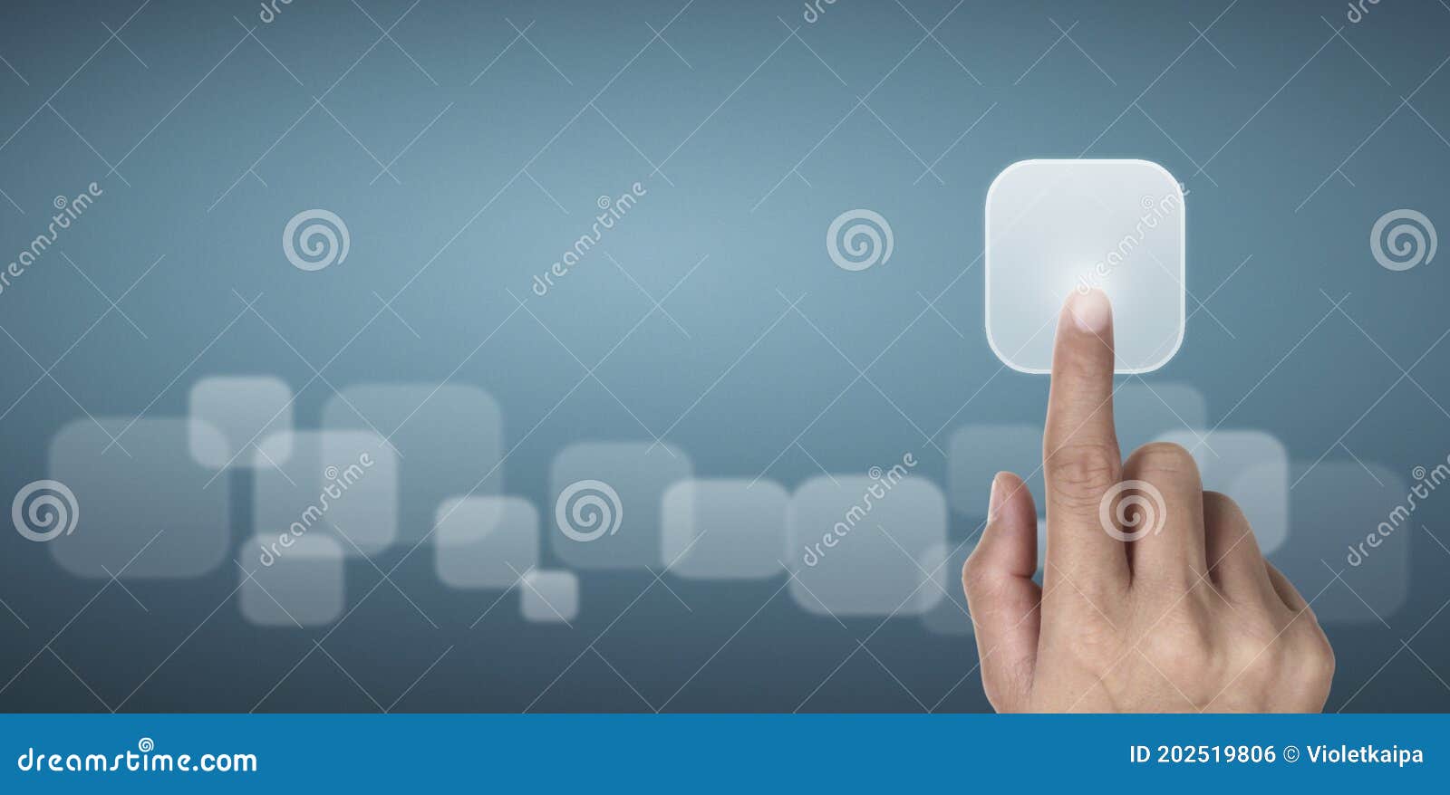 Hands Touching Button Screen Interface Global Connection Customer ...