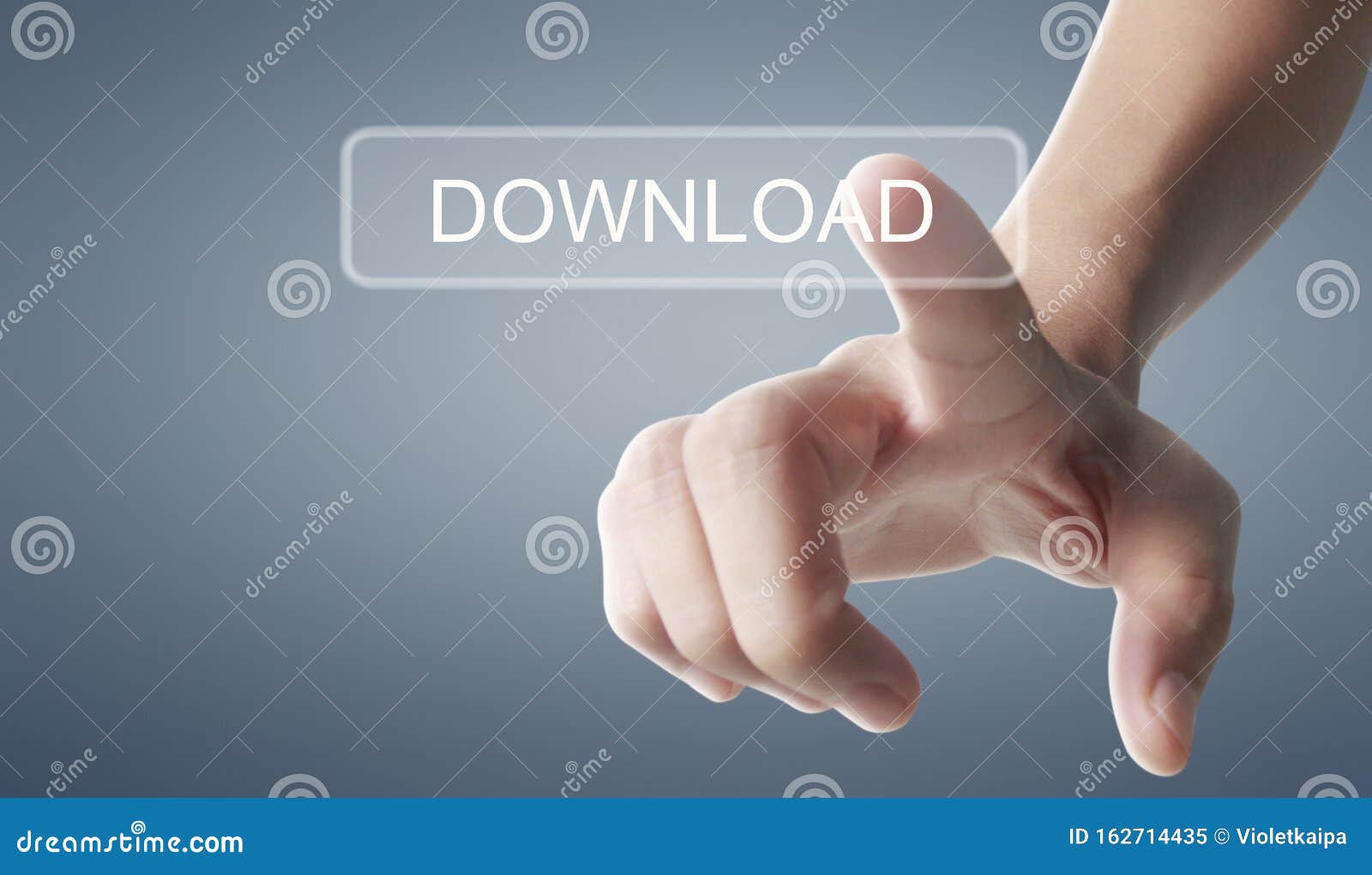 Hands Touching Button Screen Interface Global Connection Customer ...