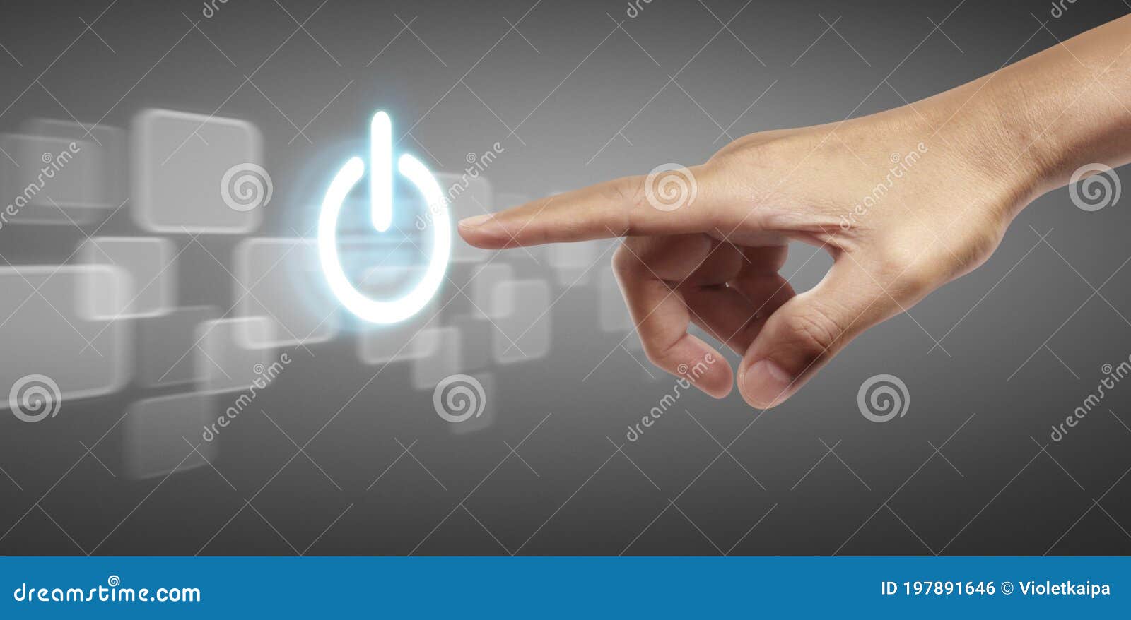 Hands Touching Button Screen Interface Global Connection Customer ...