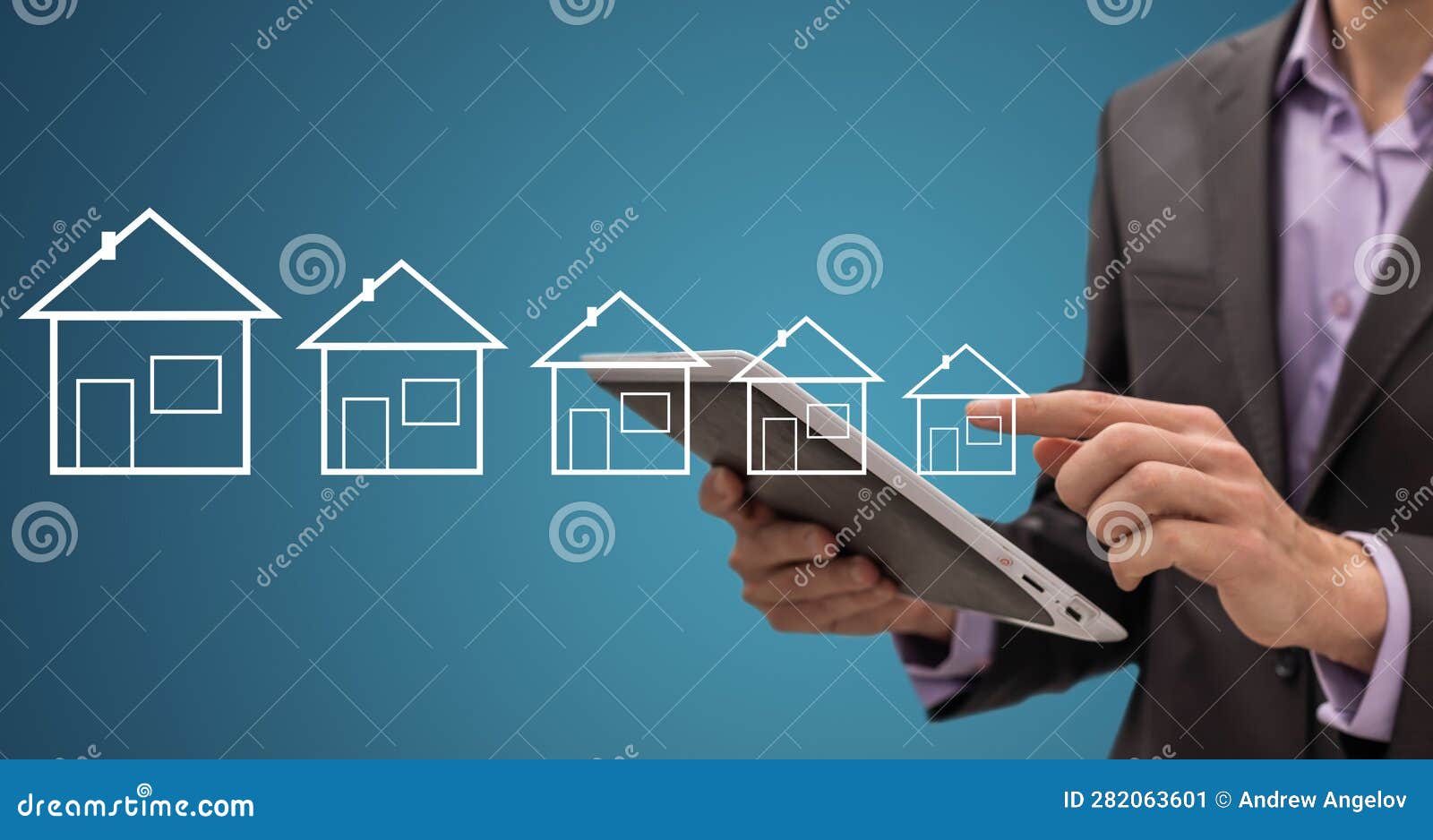 Hands Touching Button Screen Interface Global Connection Customer ...